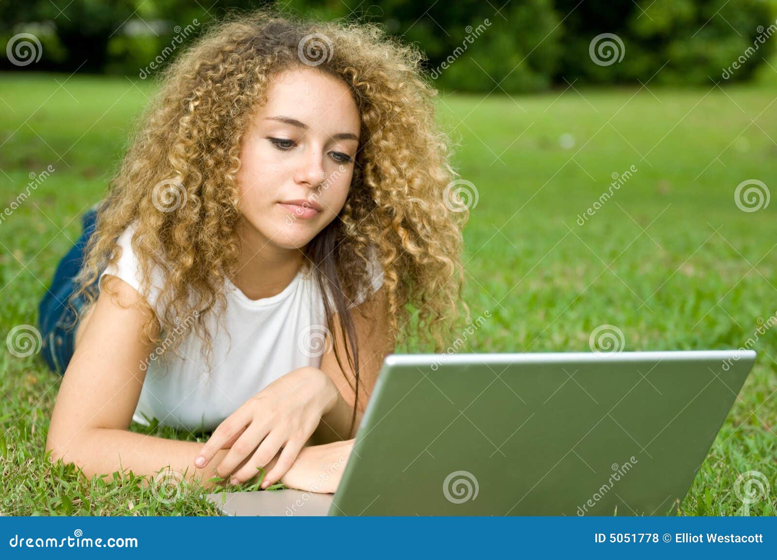 Laptop Outside stock photo. Image of casual, portable - 5051778
