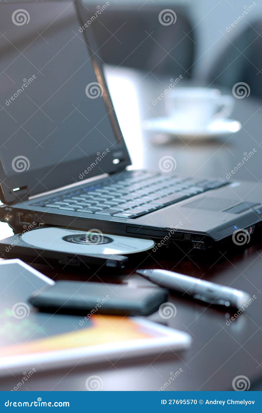 Laptop over office stock photo. Image of office, monitor - 27695570