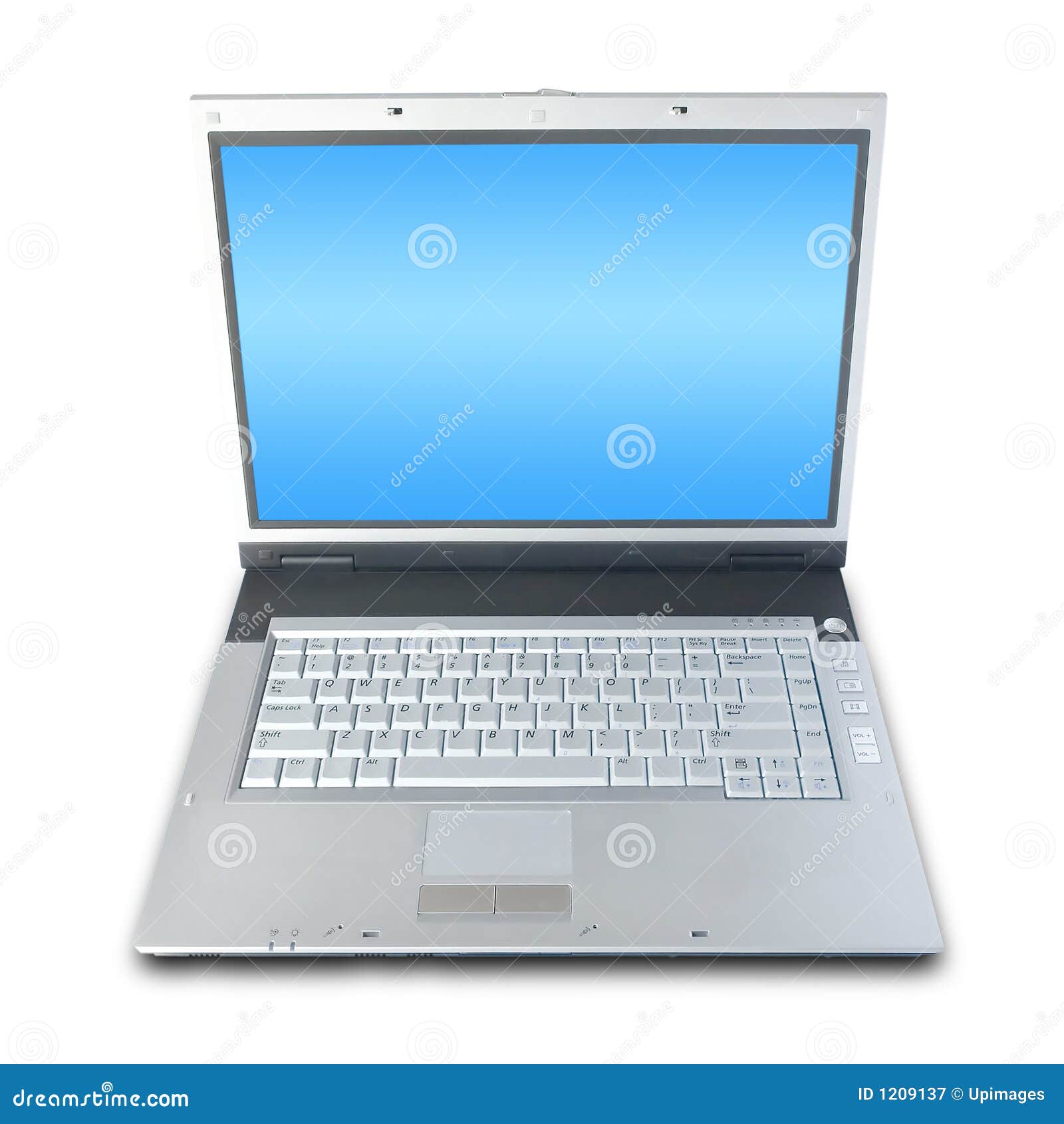 Laptop Over White stock image. Image of desktop, black - 1209137