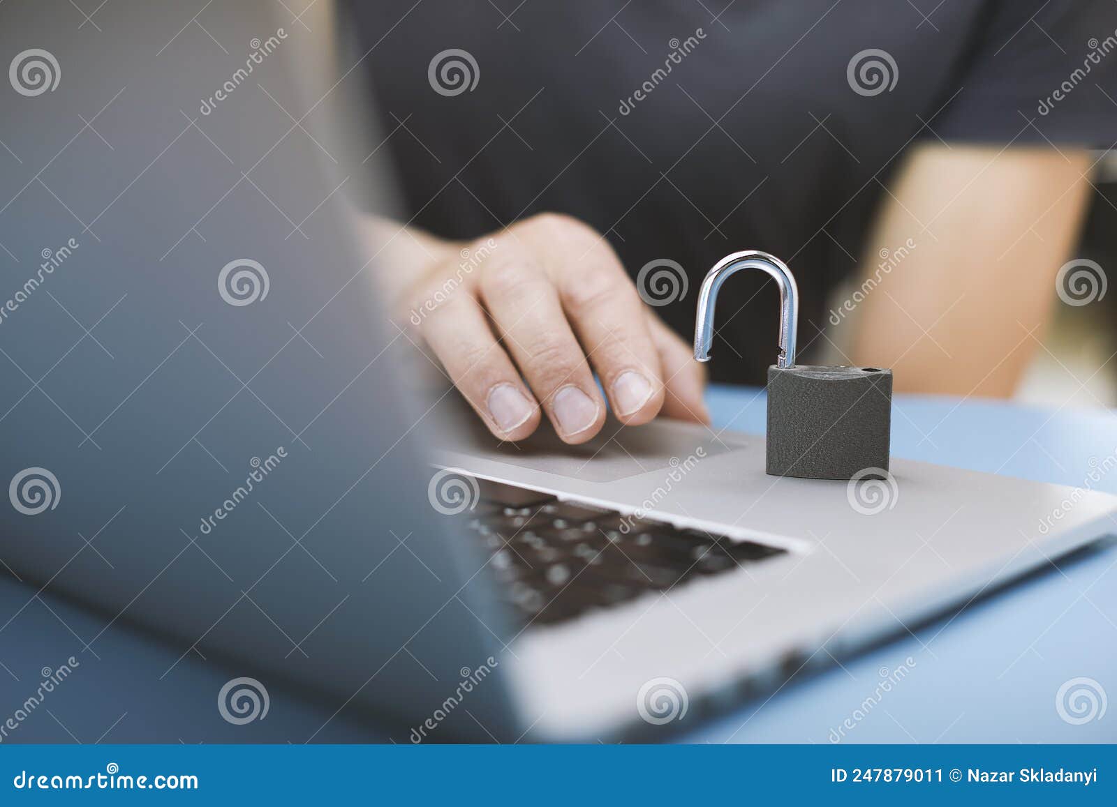 Laptop and padlock stock image. Image of keyboard, chamber - 247879011