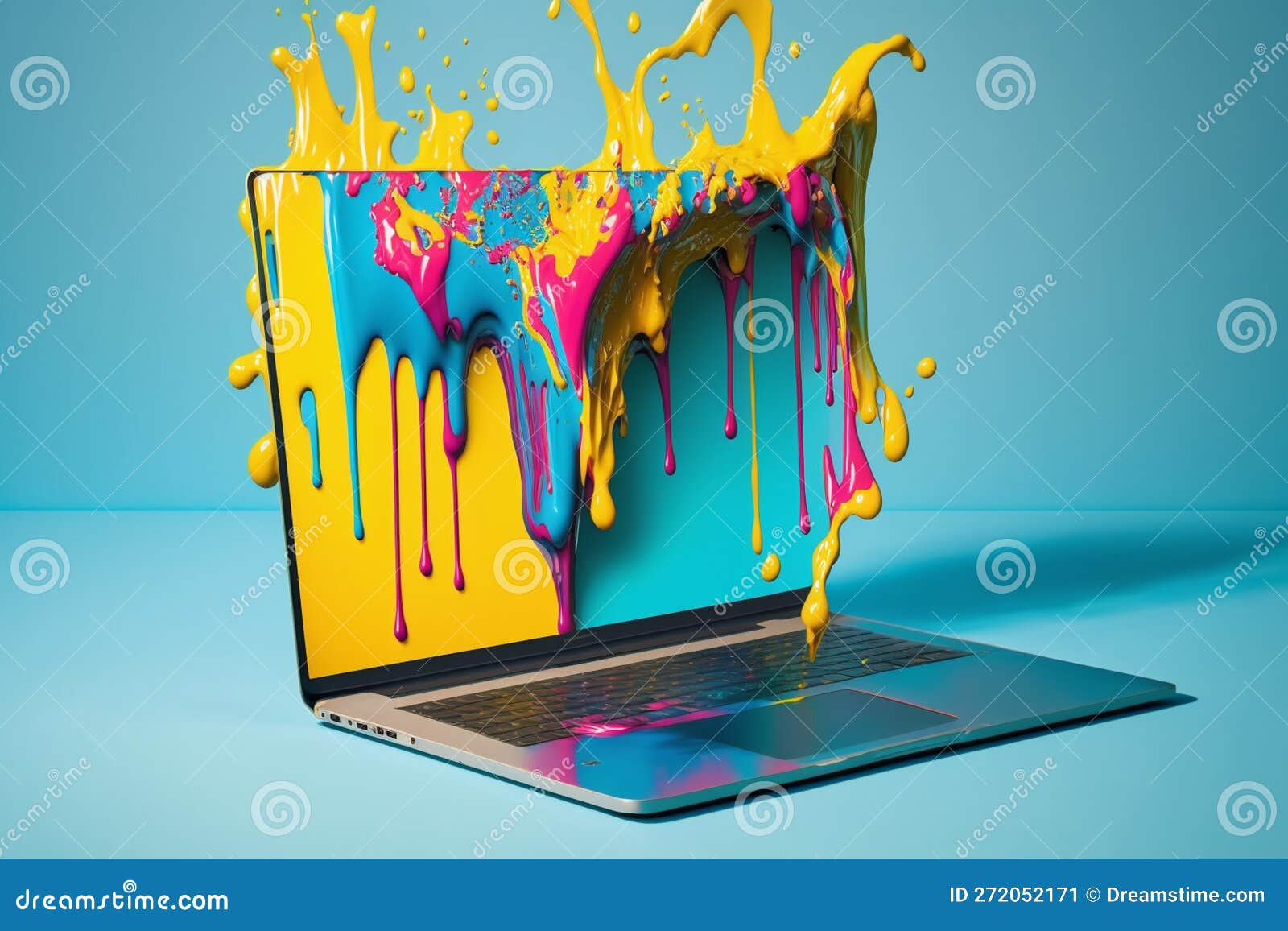 Laptop in Paint. Created with Generative Ai Technology Stock ...