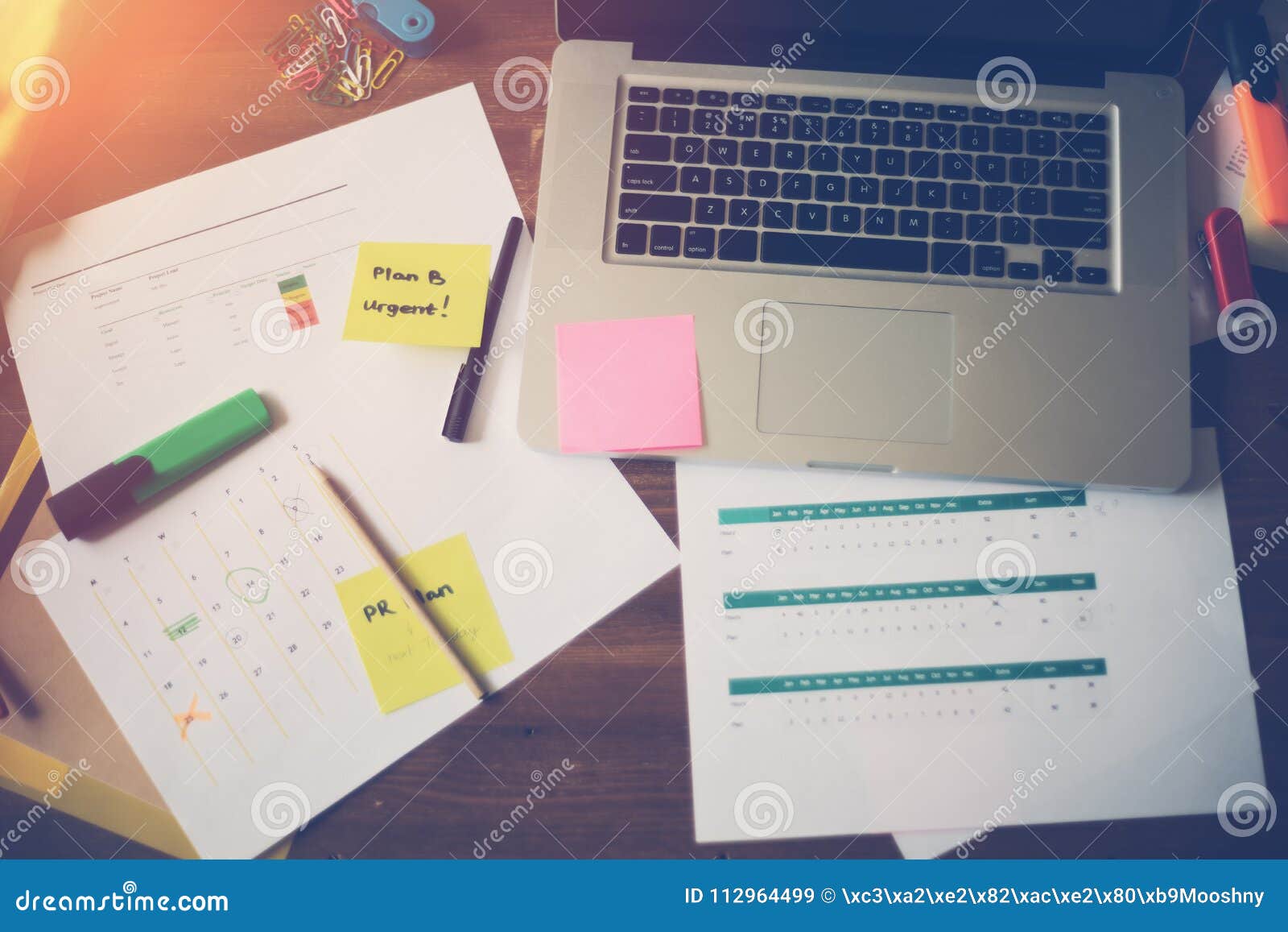 Laptop and Paperwork on the Table. General Working Tools in the Office ...