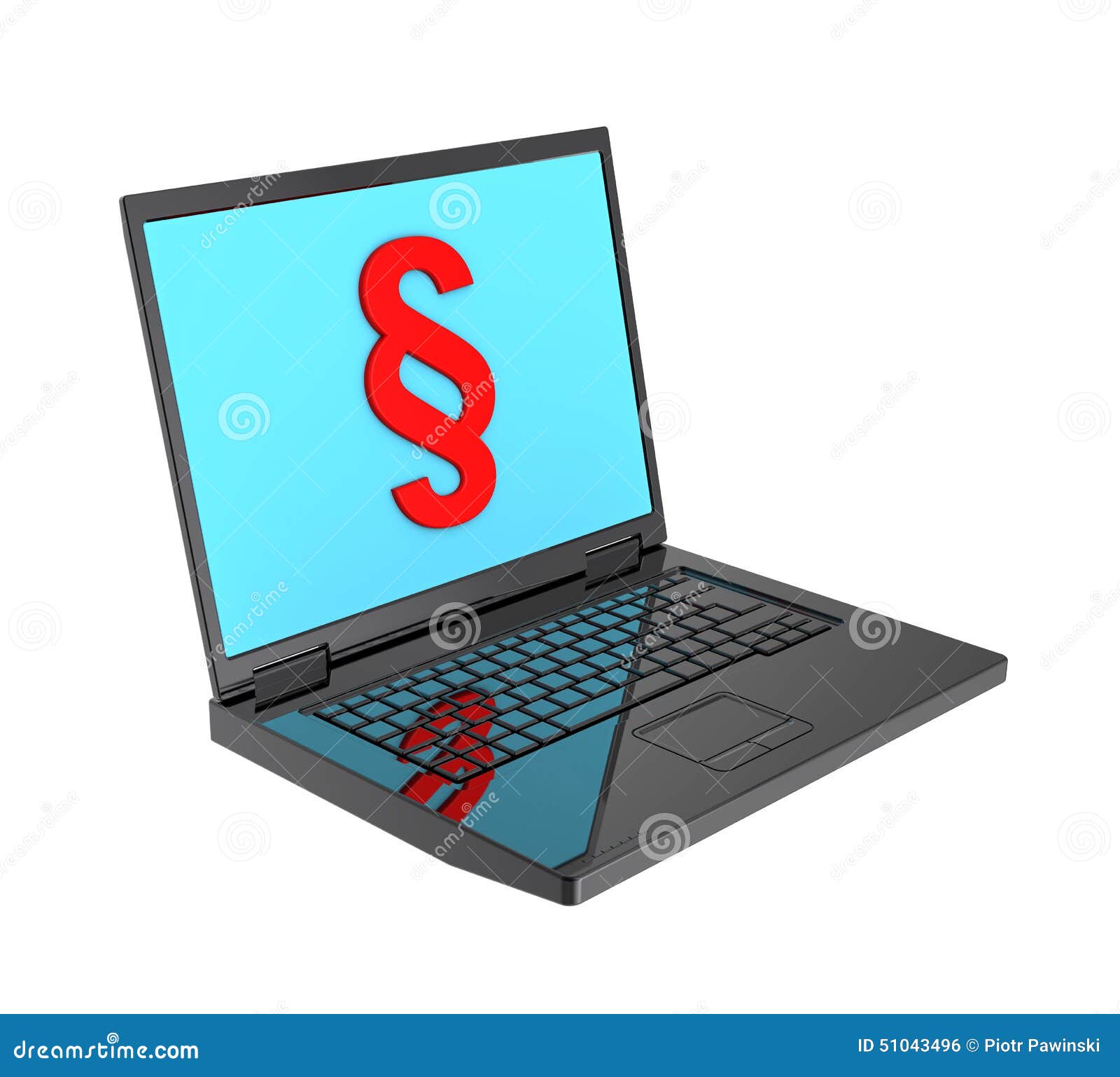 Laptop with paragraph sign stock illustration. Illustration of robbery ...