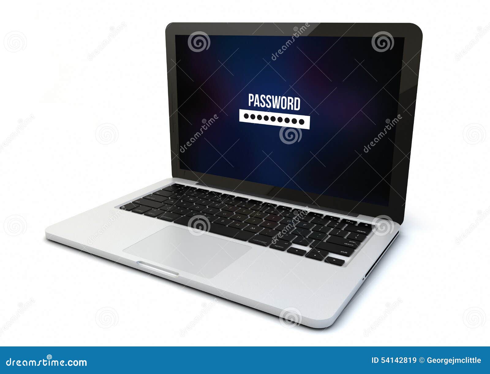 Laptop password isolated stock illustration. Illustration of mobility ...