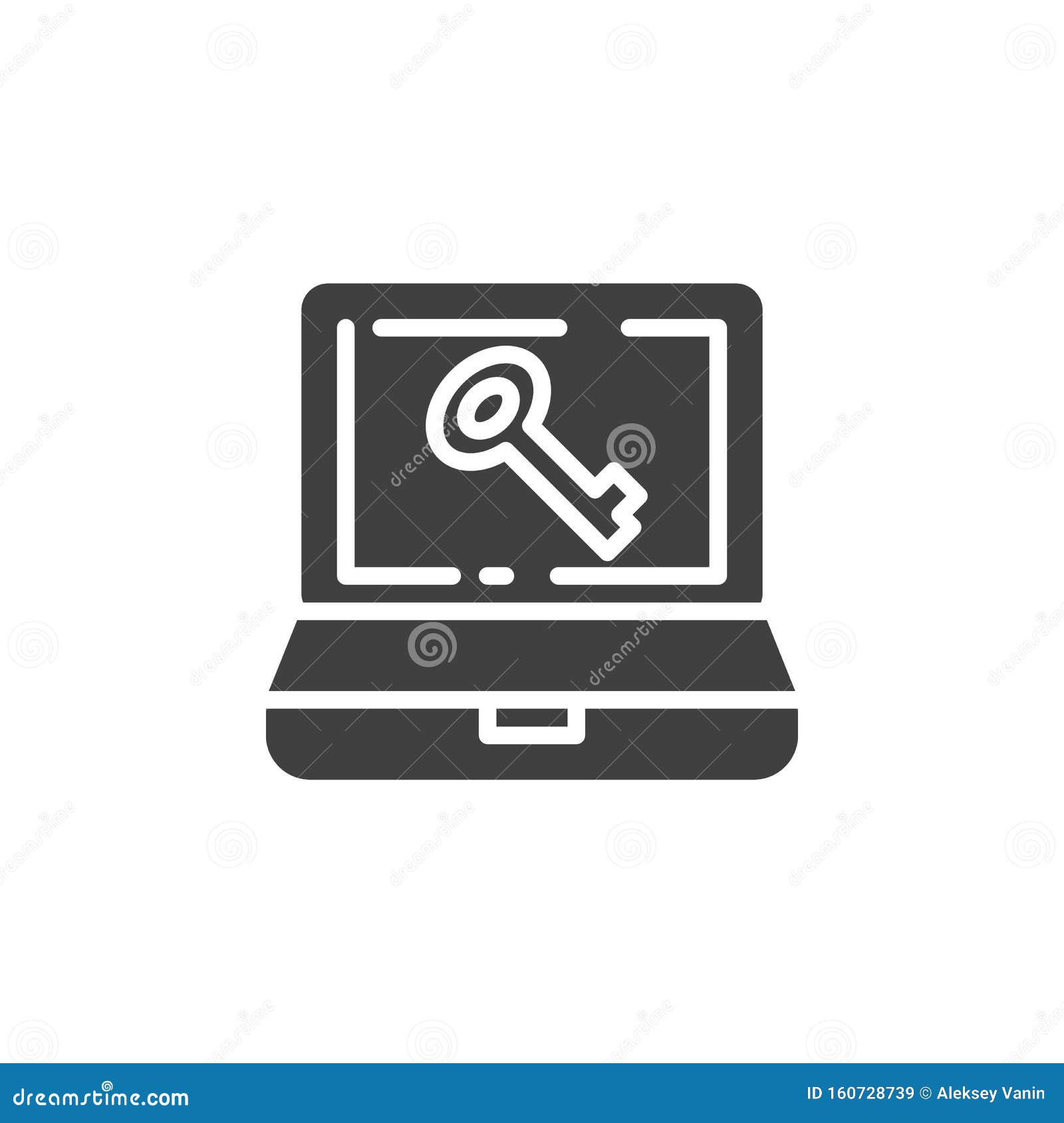 Laptop Password Key Vector Icon Stock Vector - Illustration of ...