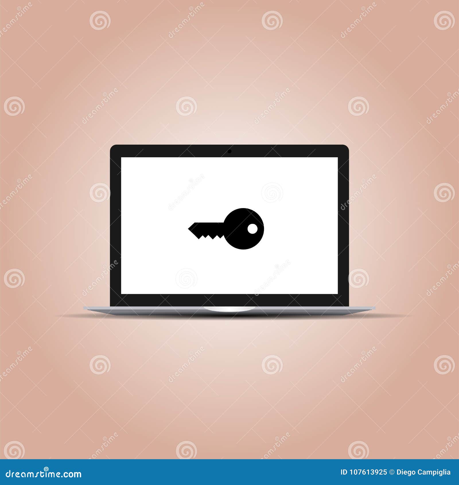 Laptop With Password Access Cartoon Vector | CartoonDealer.com #258932747