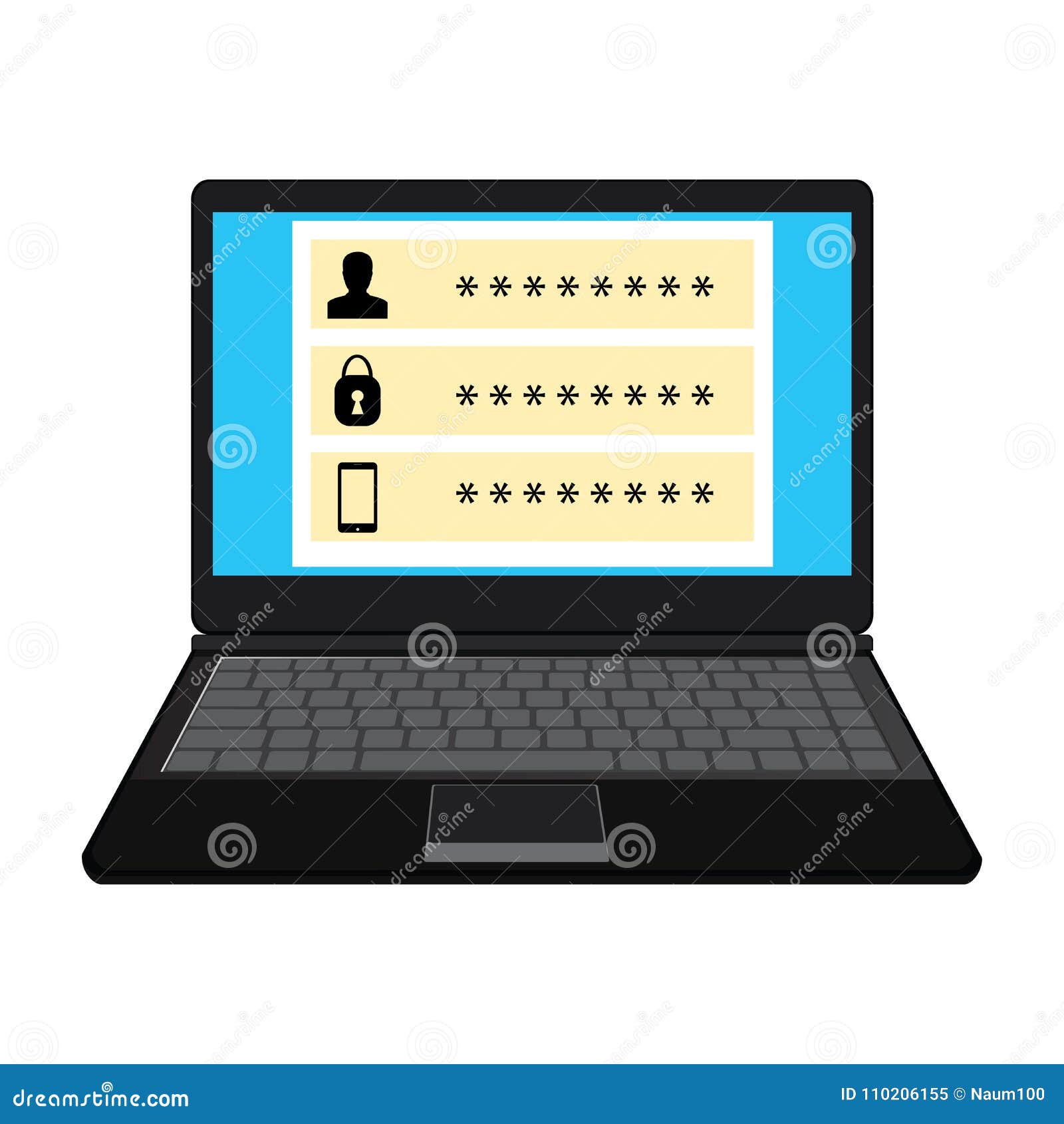 Laptop password protected. stock vector. Illustration of encryption ... Laptop password protected. stock vector. Illustration of encryption ...