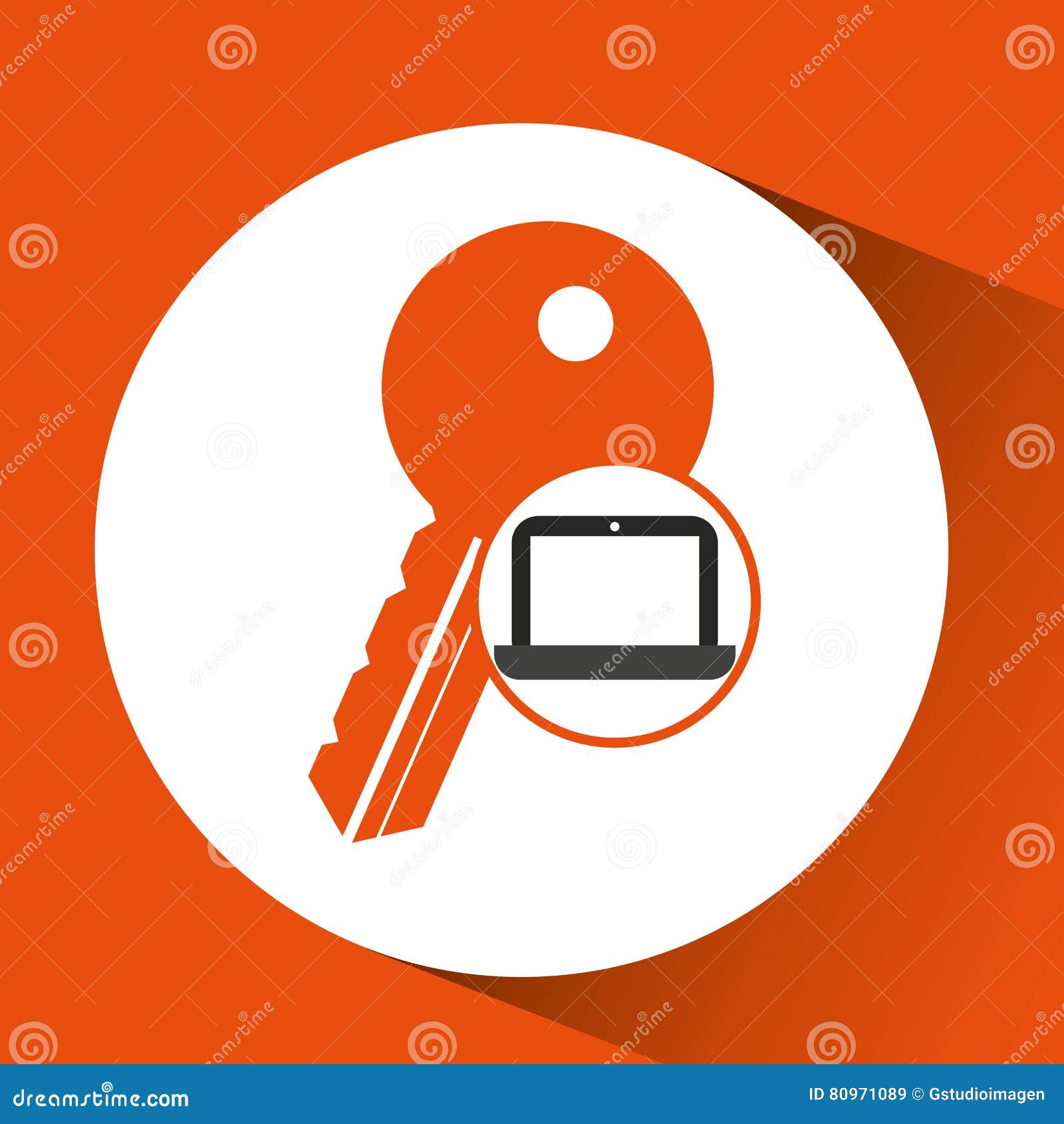 Laptop Password Secure Key Icon Stock Vector - Illustration of crime ...