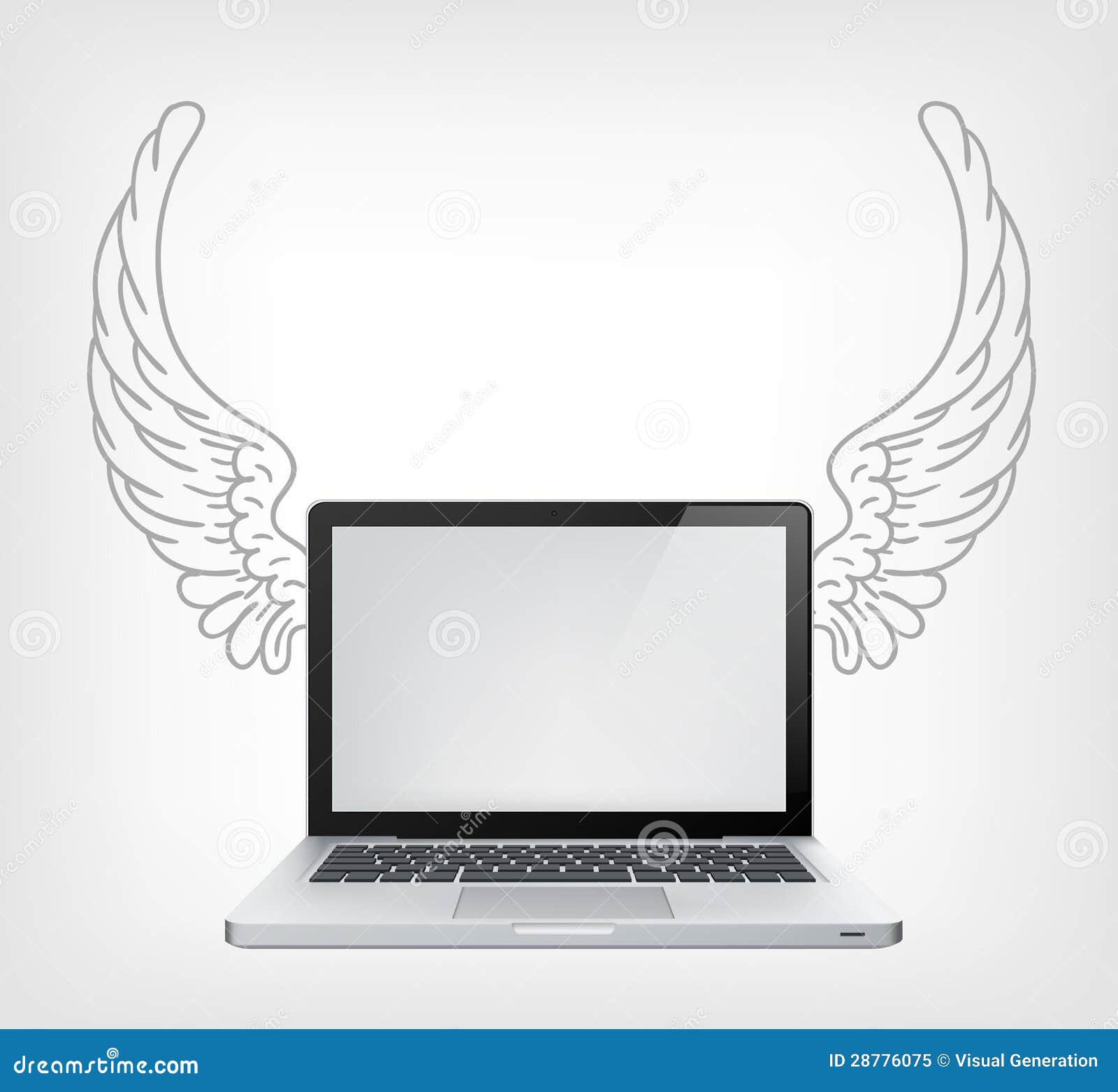 Laptop PC stock vector. Illustration of monitor, flying - 28776075