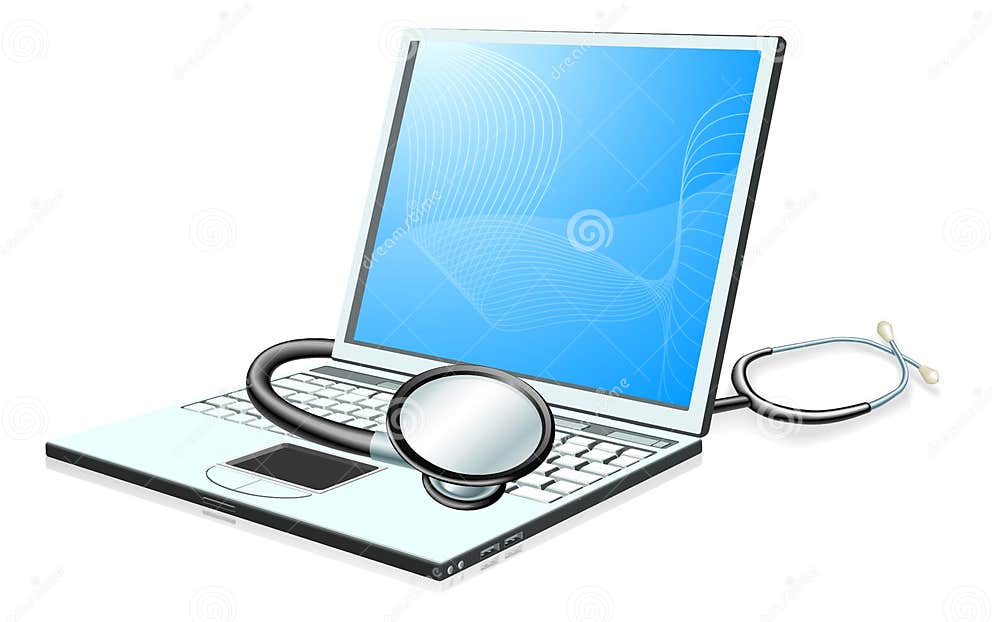 Laptop Pc Computer Health Check Concept Stock Vector - Illustration of ...