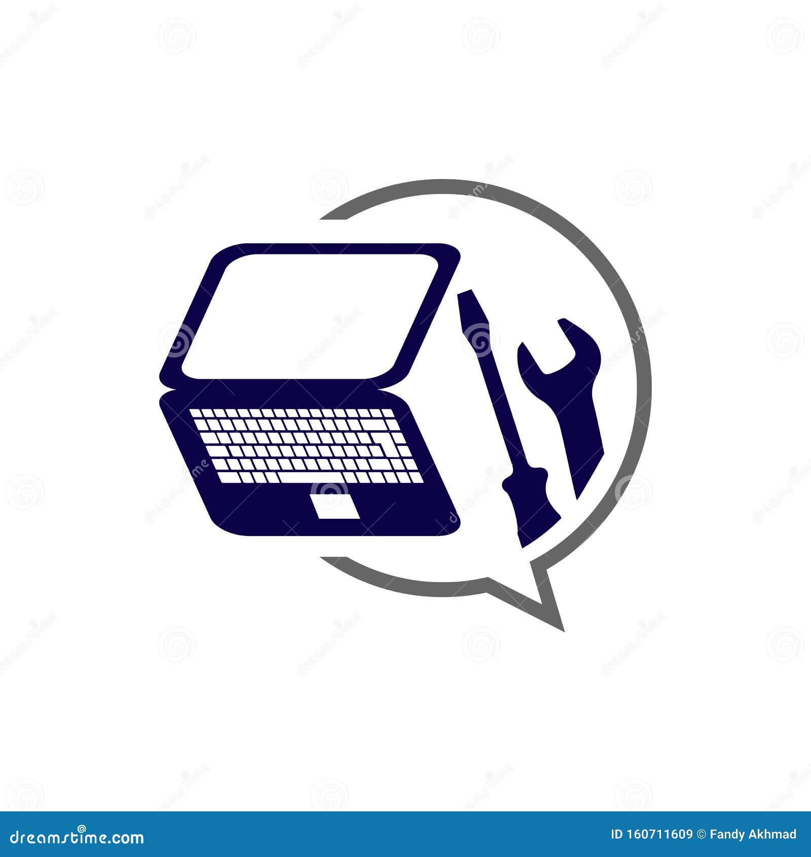 Laptop PC Computers Repair Logo Design Vector Template with Wrench and ... Laptop PC Computers Repair Logo Design Vector Template with Wrench and ...