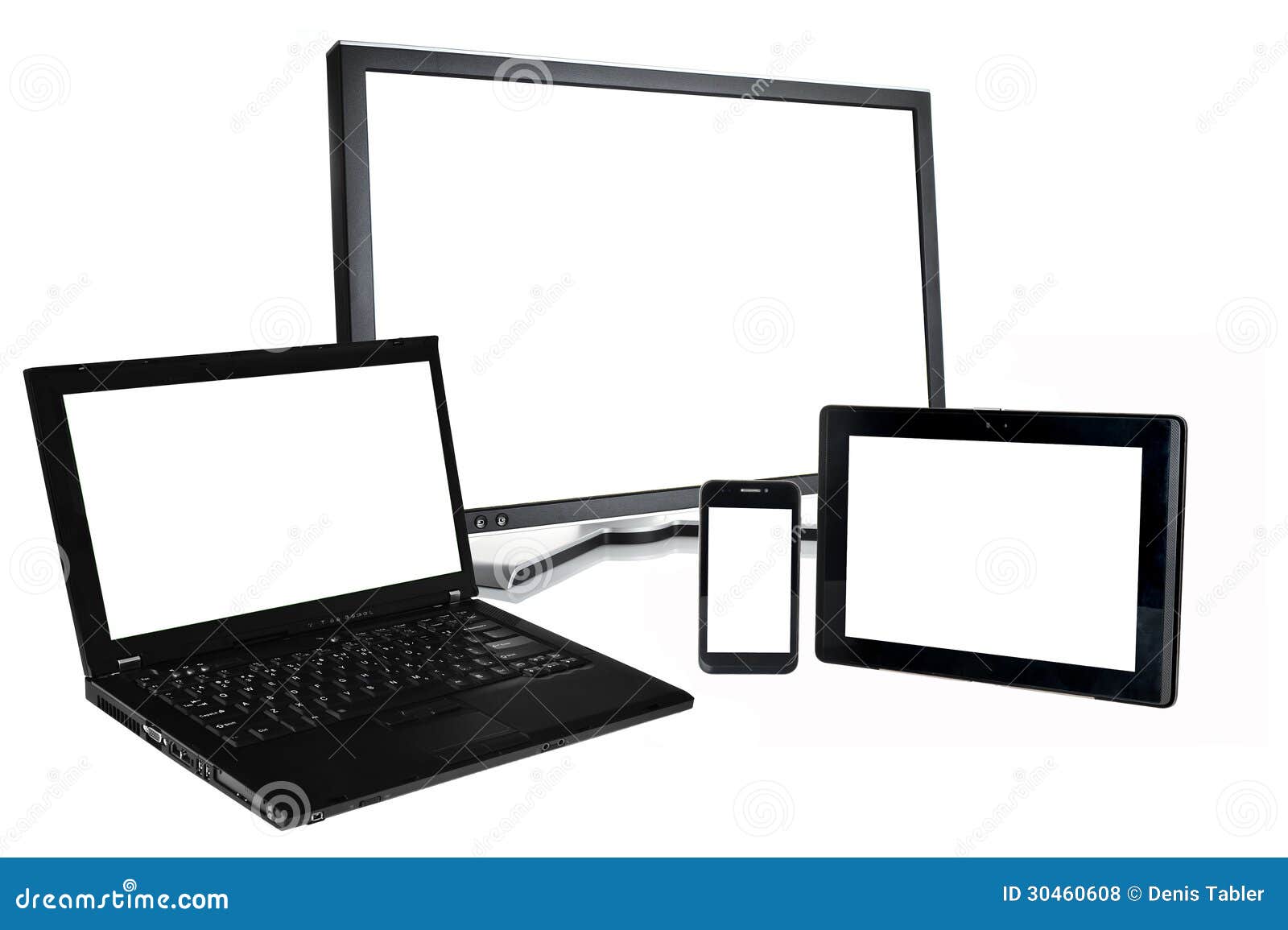 Laptop, pc, smart phone stock photo. Image of display - 30460608