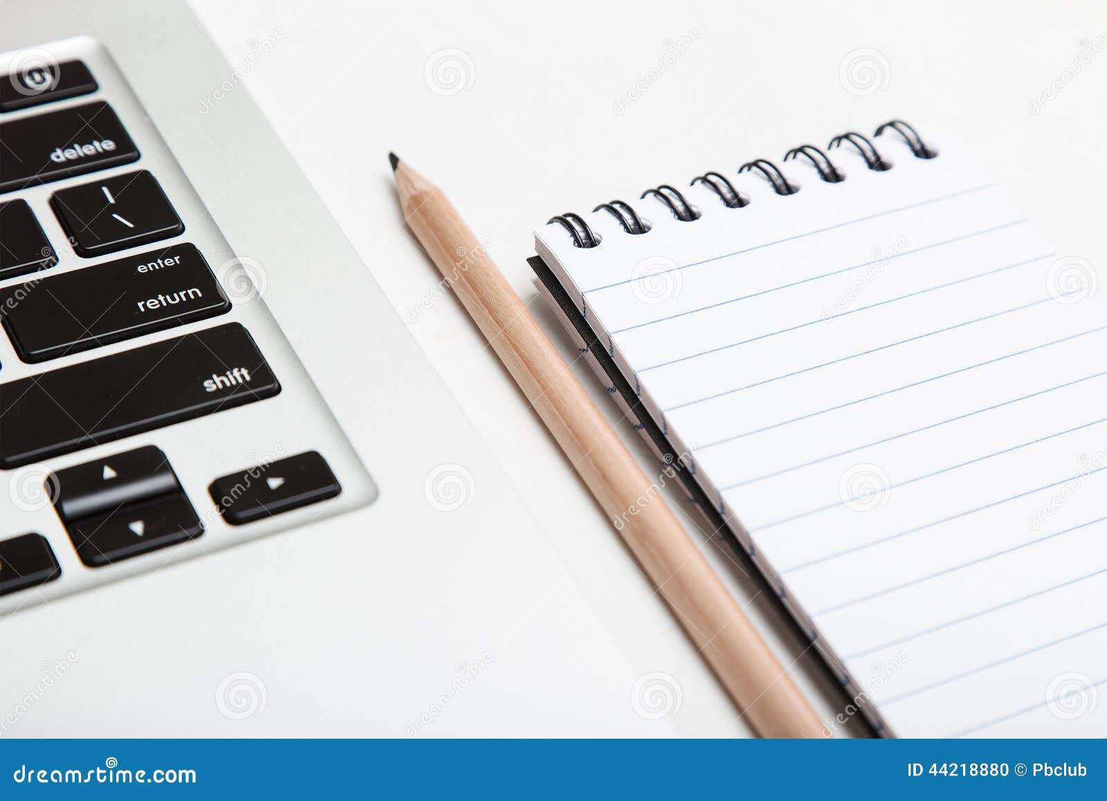 Laptop pencil and notebook stock photo. Image of note - 44218880