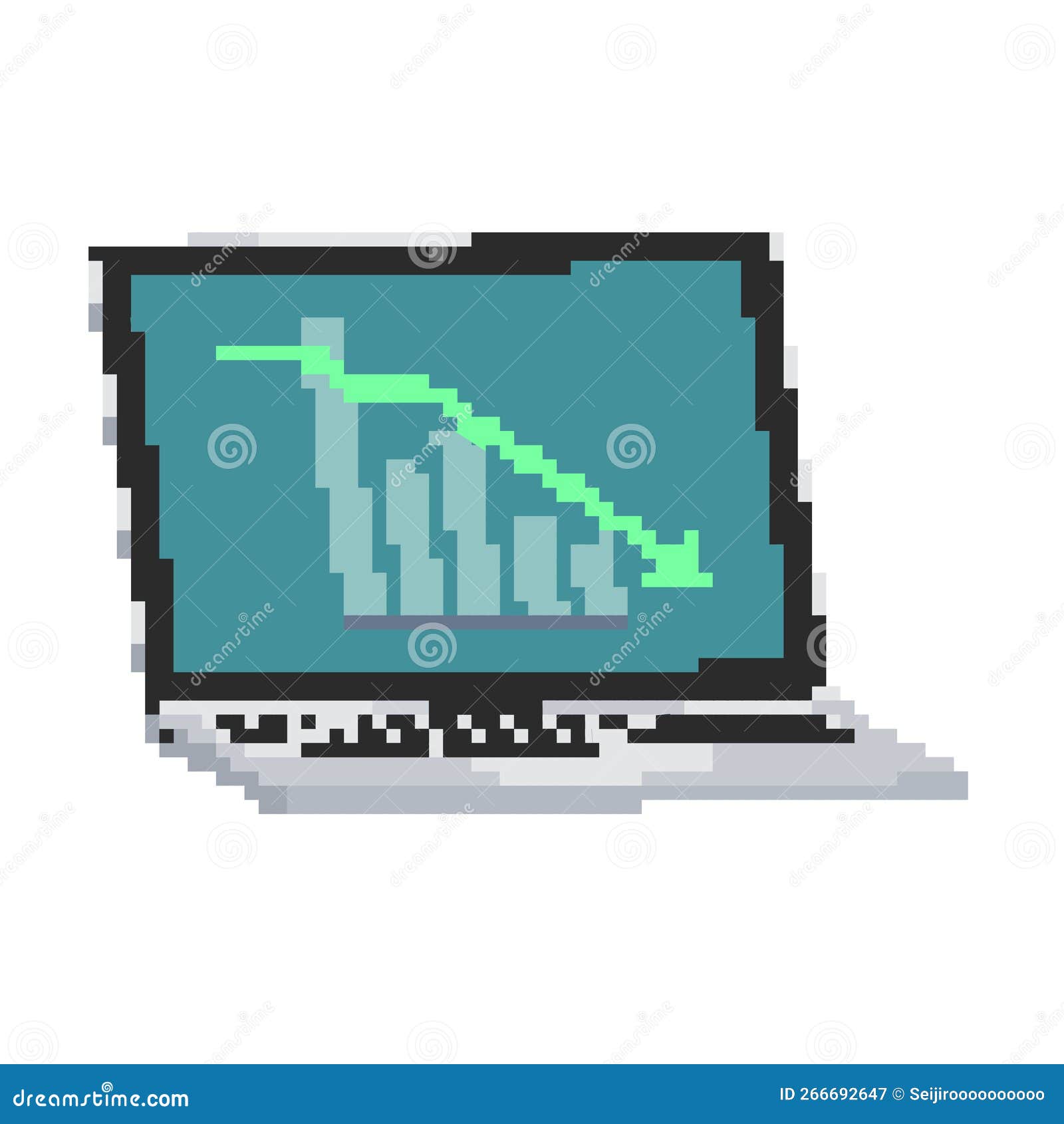 Laptop.Performance down stock vector. Illustration of single - 266692647