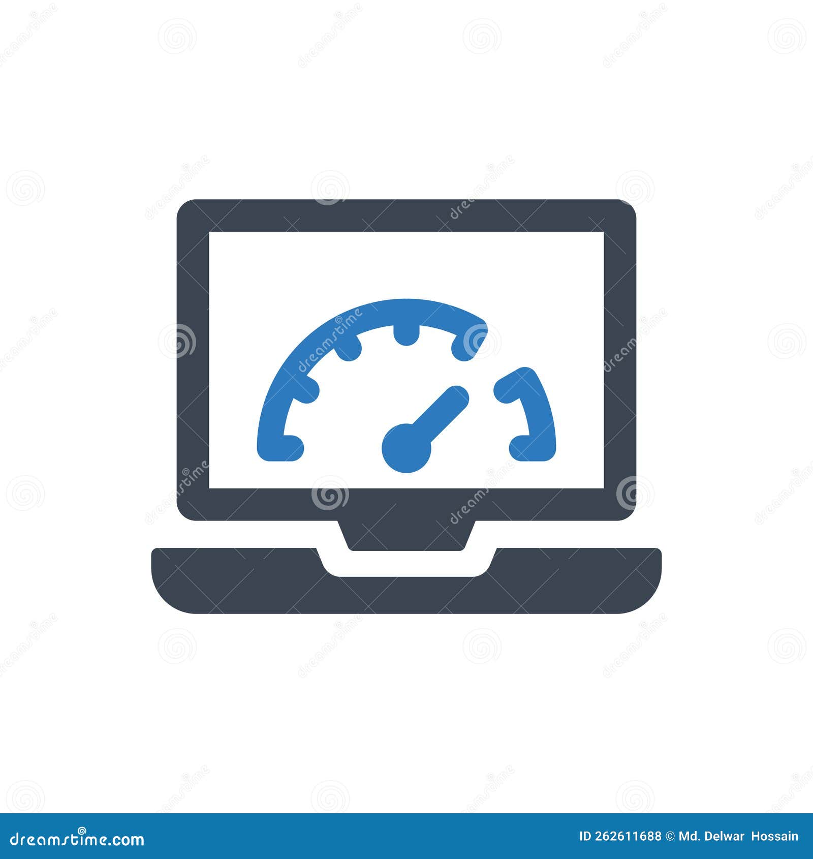 Laptop performance icon stock vector. Illustration of vector - 262611688