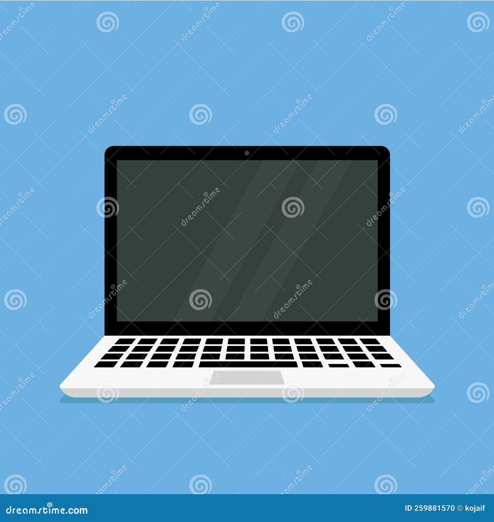 Laptop Personal Computer Flat Vector Illustration. Portable Personal ...