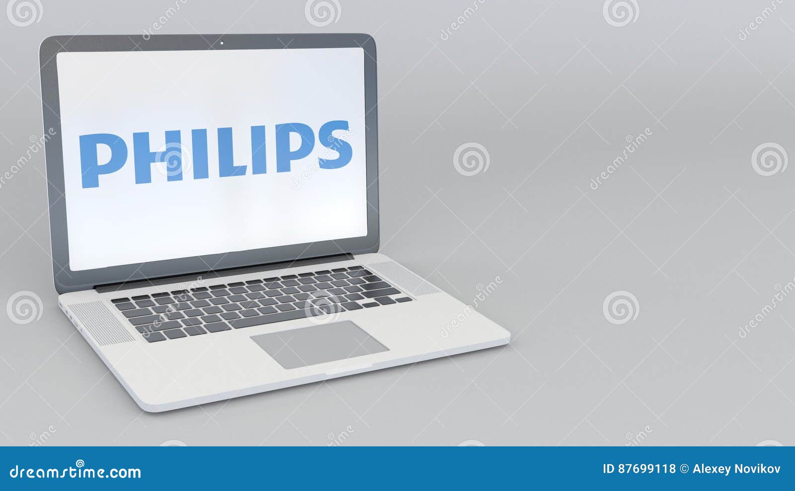 Laptop with Philips Logo. Computer Technology Conceptual Editorial 3D ...