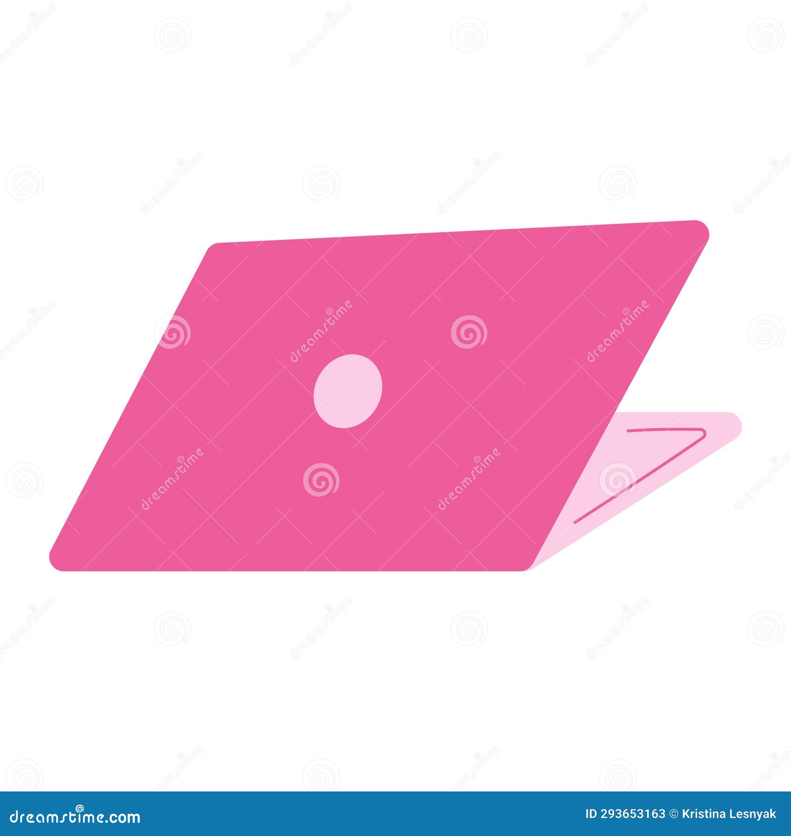 Laptop Pink Study Work Doll Icon Element Stock Vector - Illustration of ...
