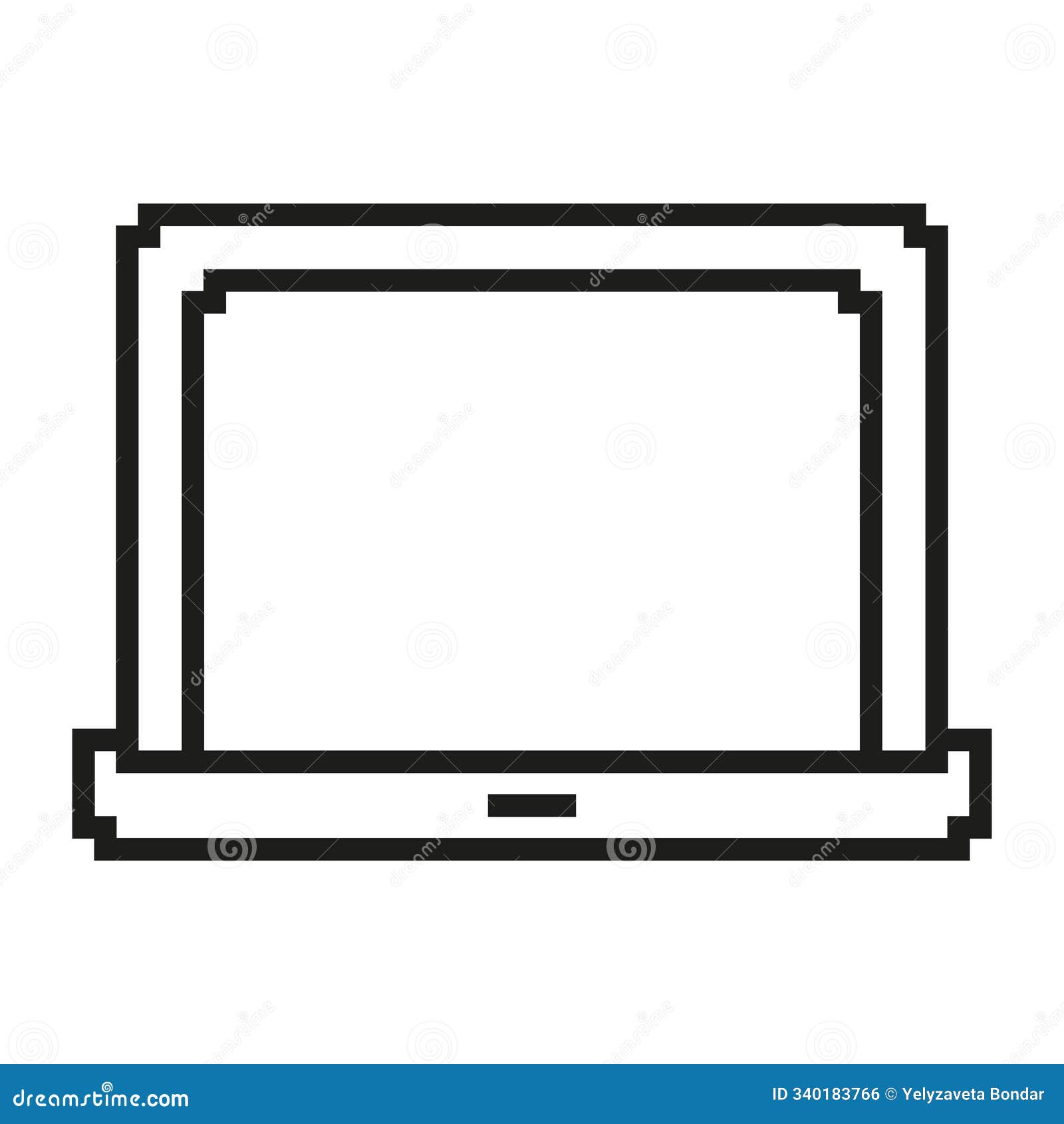 Laptop Pixelated Icon. Pixel Art of a Portable Computer for Work and ...