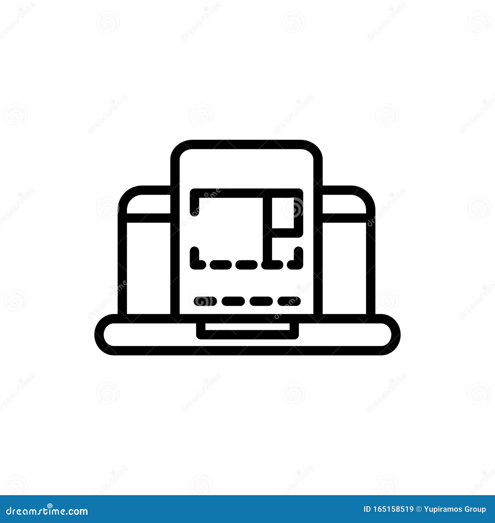 Laptop Plan Architecture Icon Line Style Stock Vector - Illustration of ...