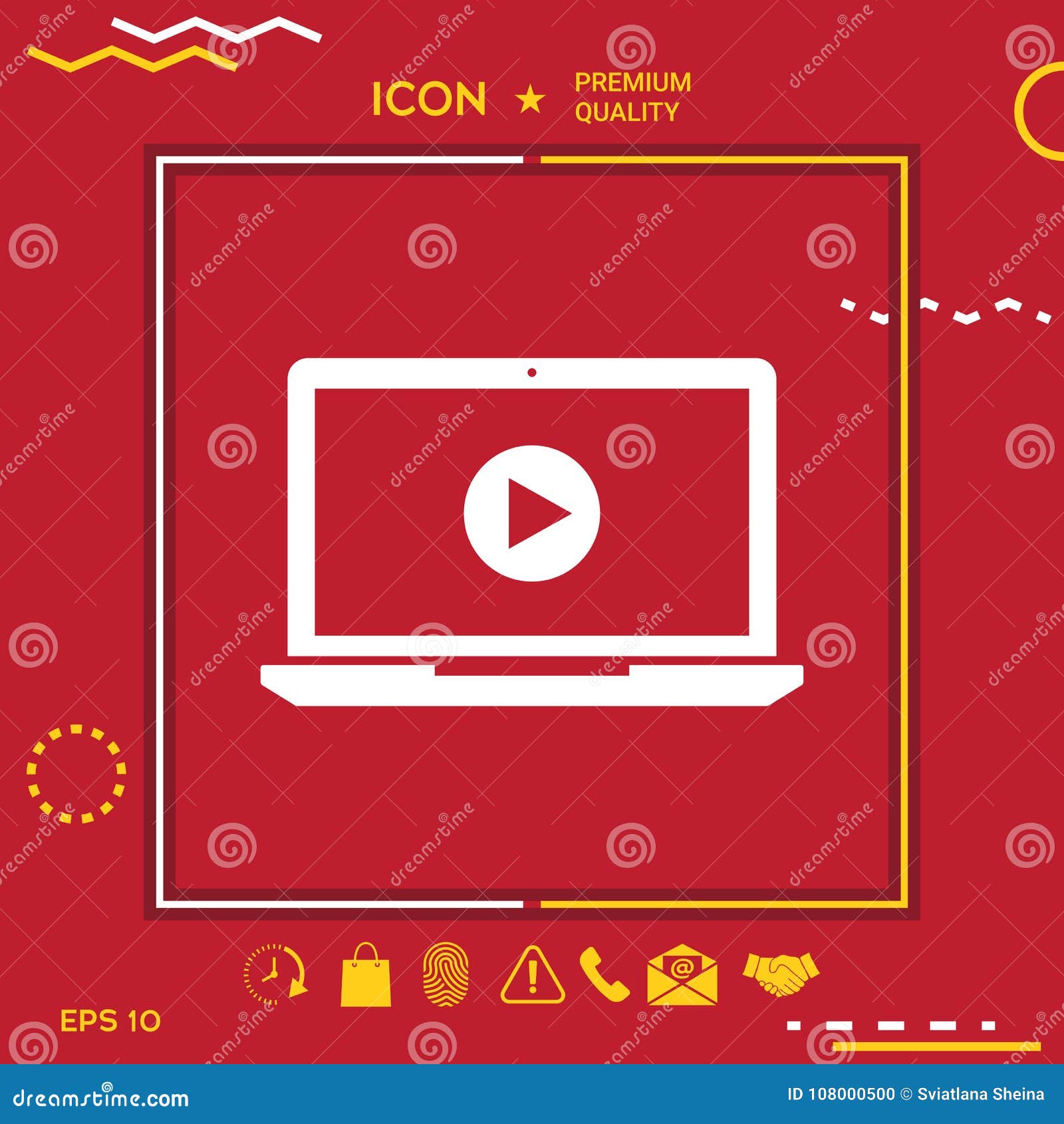 Laptop with Play Button Icon Stock Vector - Illustration of media, next ...