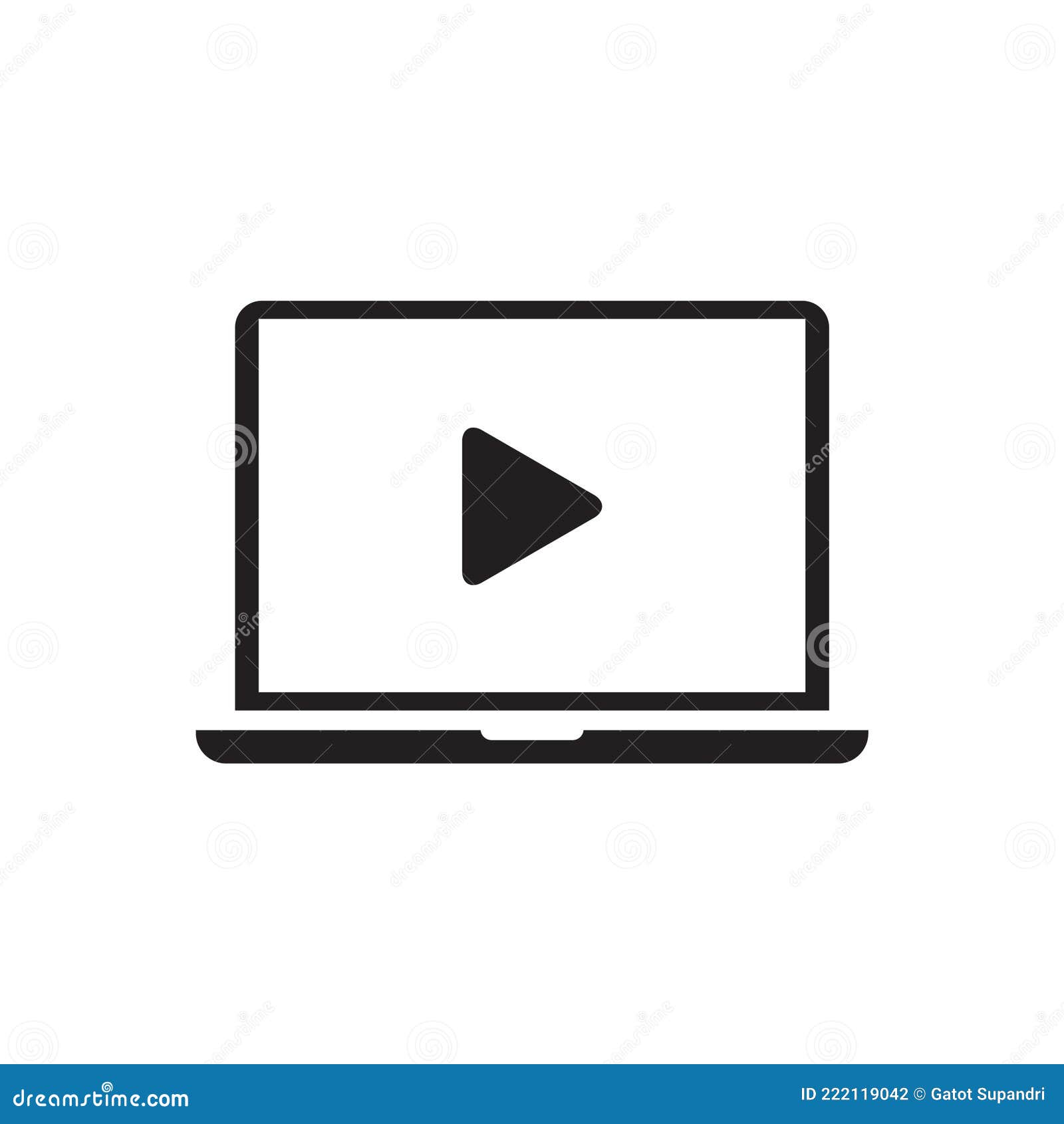 Laptop Play Logo Vector Logo Template Stock Vector - Illustration of ...