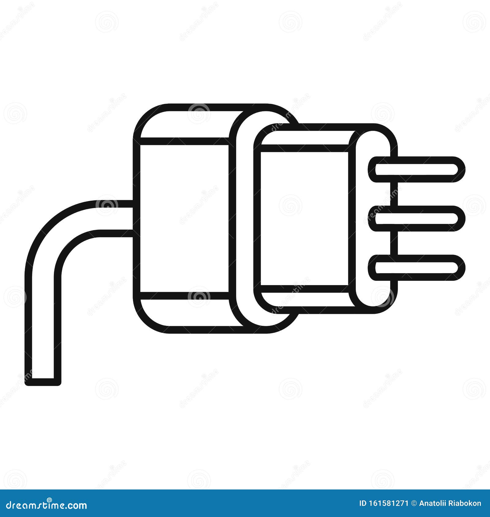 Laptop Plug Icon, Outline Style Stock Vector - Illustration of electric ...