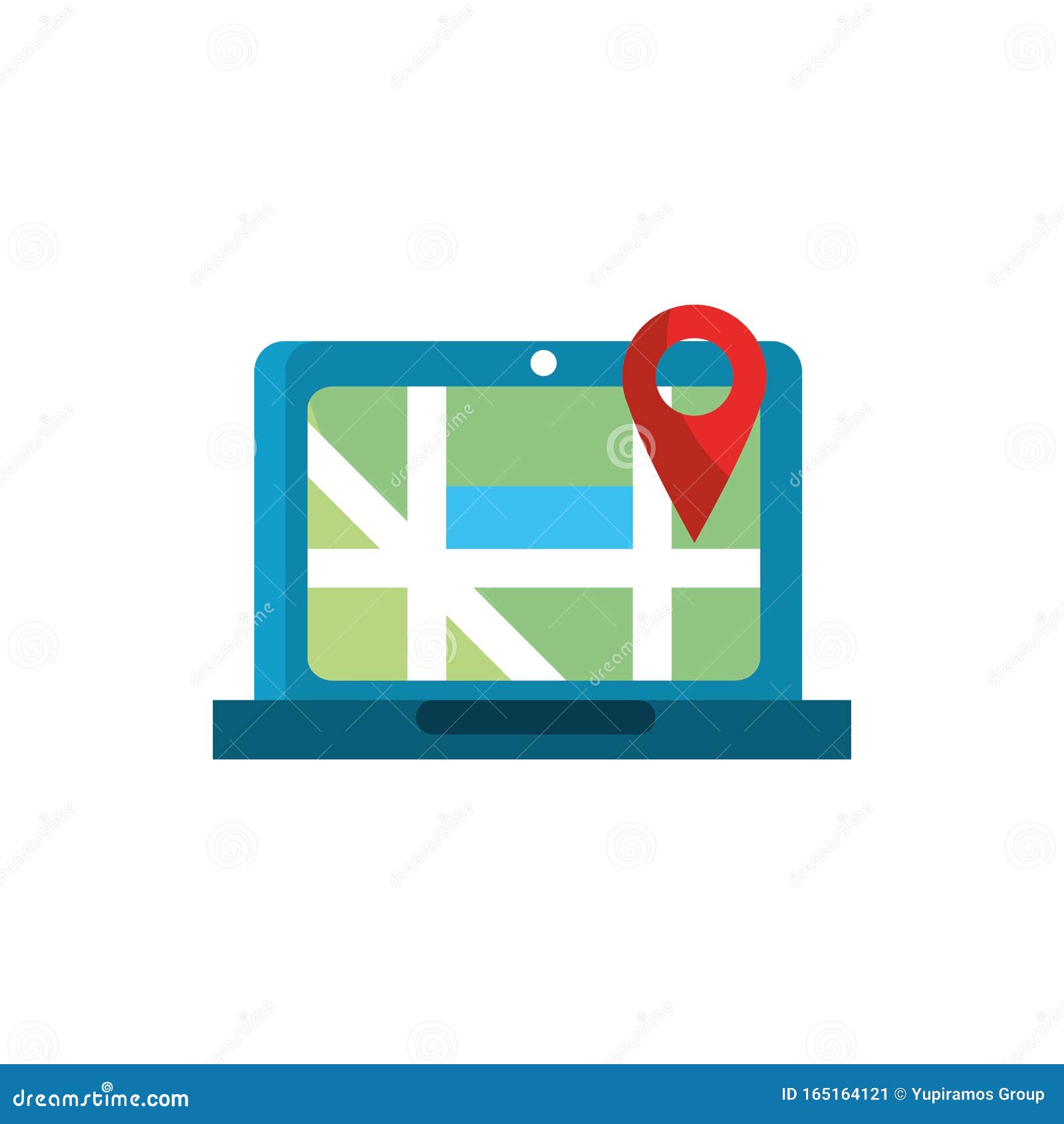 Laptop Pointer Gps Map and Navigation Stock Vector - Illustration of ...