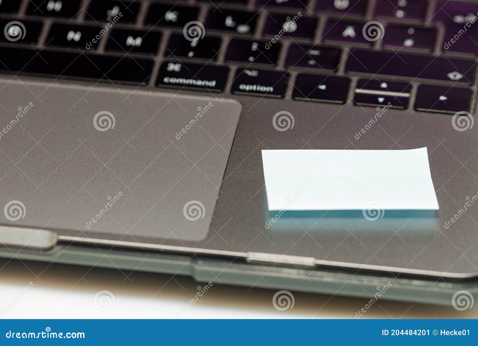 Laptop with Post it in the Office Stock Image - Image of display, work ...