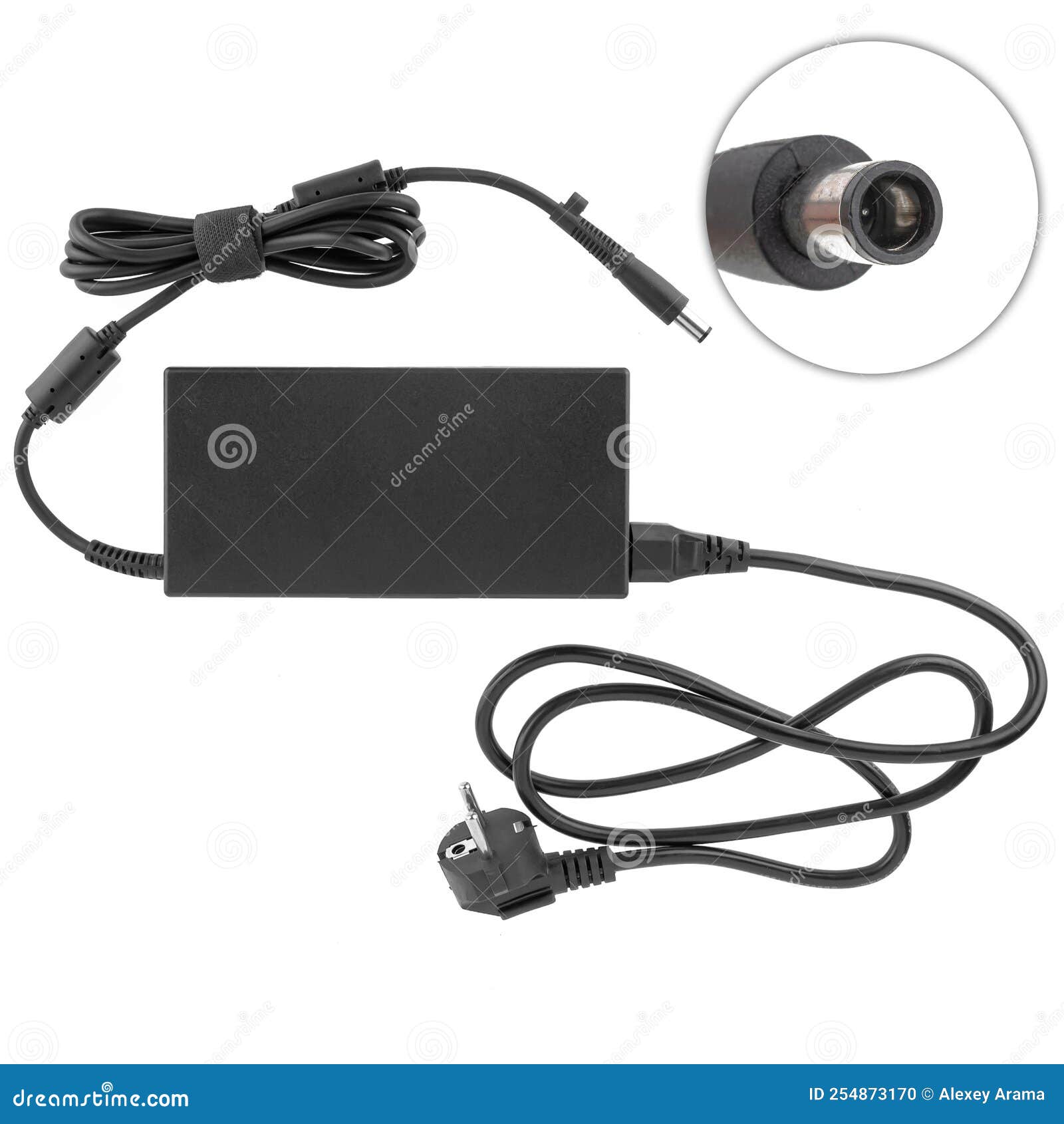 Laptop Power Adapter, Computer Accessory, on White Background Stock ...