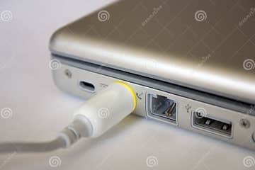 Laptop Power Connection stock image. Image of powerbook - 24433