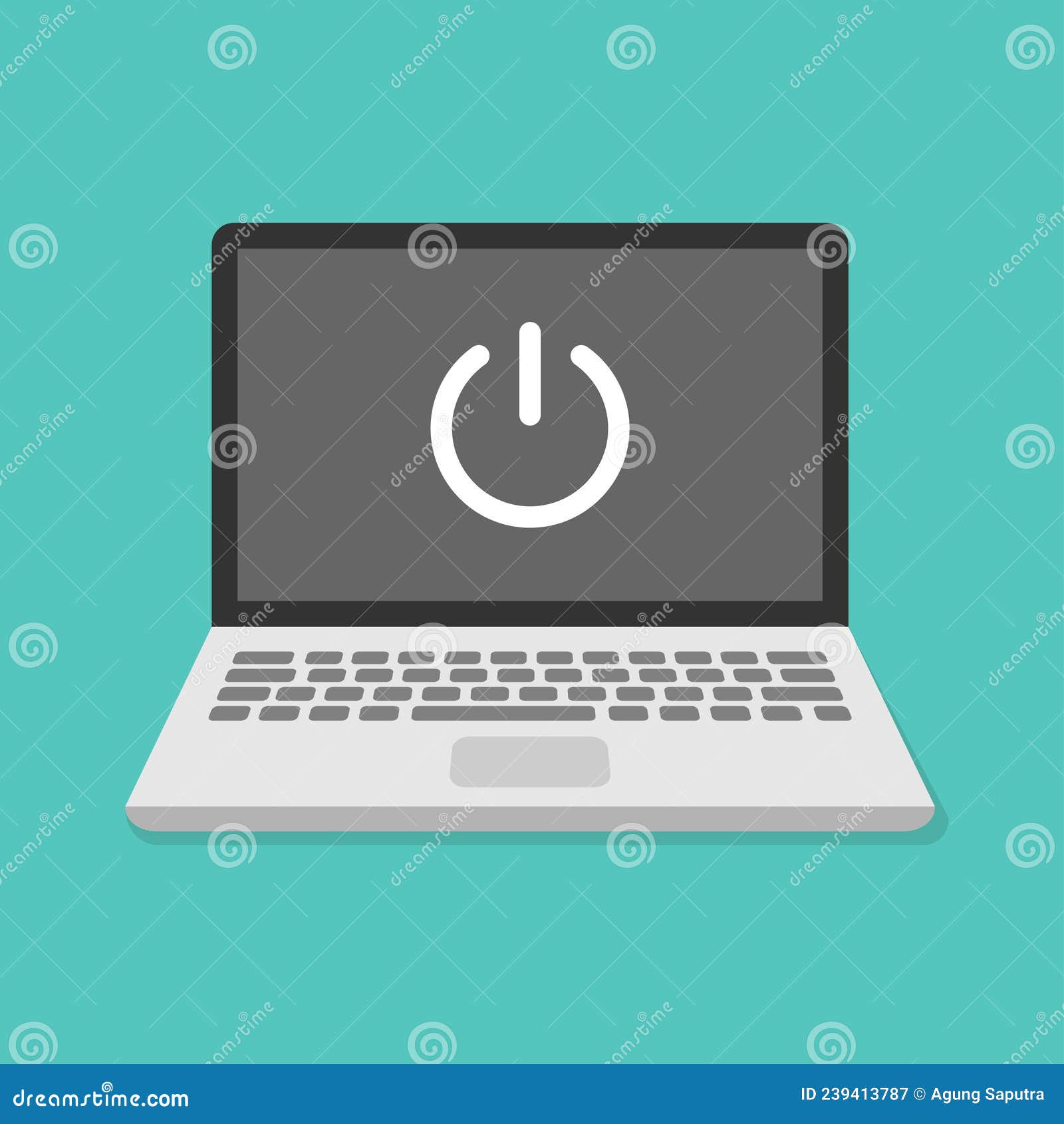 Laptop and Power on Off Vector Stock Vector - Illustration of ...
