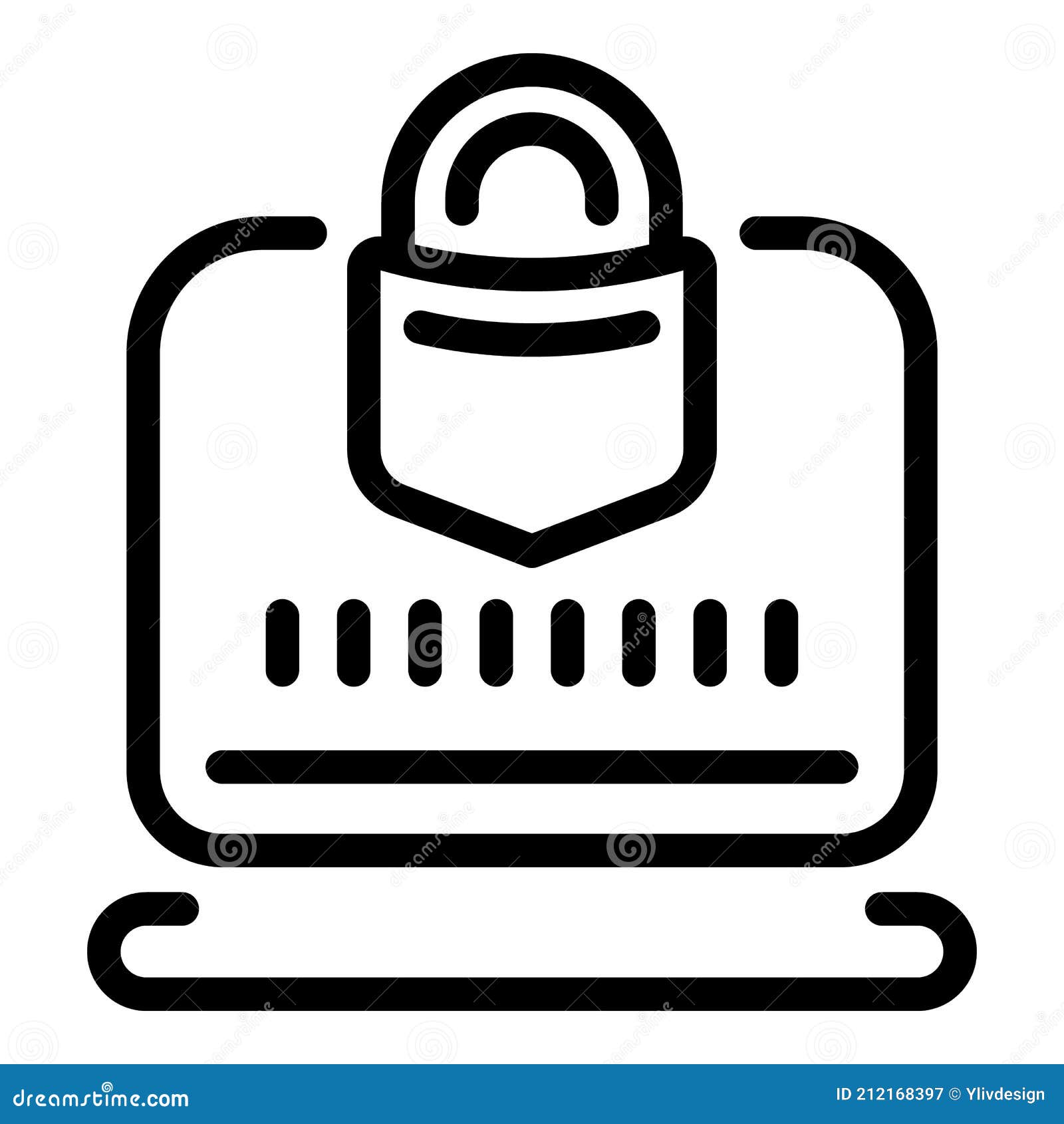 Laptop Privacy Concept Vector Icon Set. Look Computer Security Symbol ...