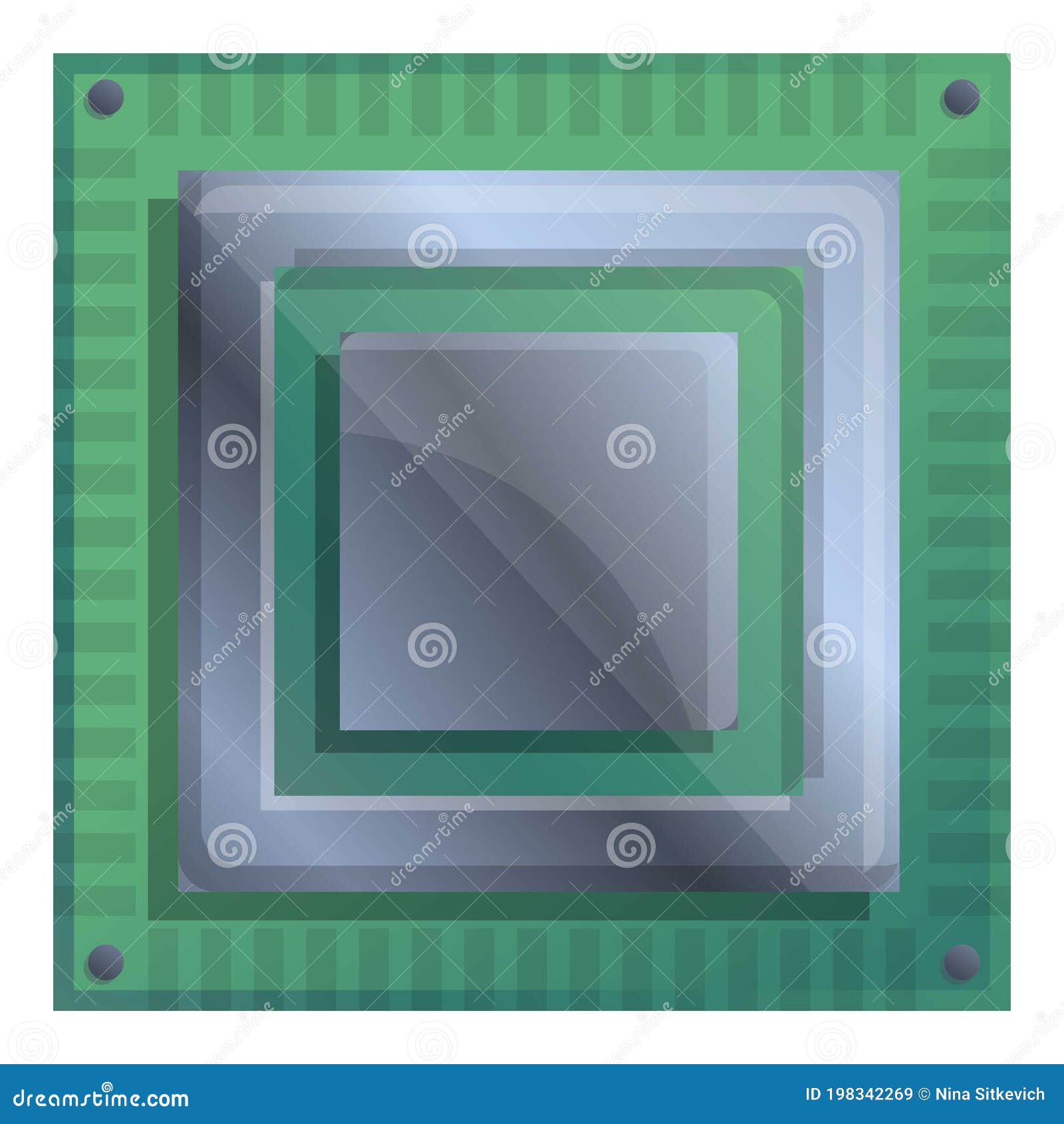 Laptop Processor Icon, Cartoon Style Stock Vector - Illustration of ...