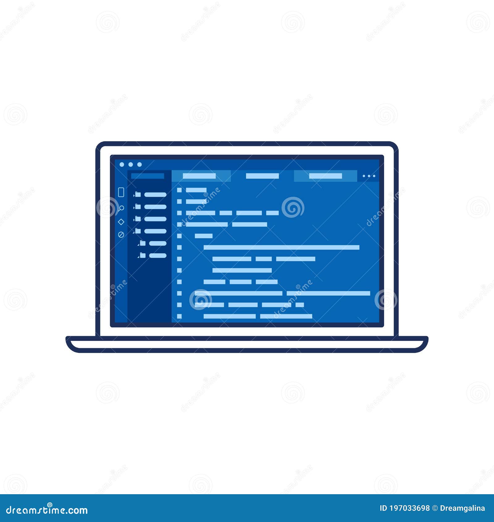 Laptop and Program Code Icon Stock Vector - Illustration of concept ...