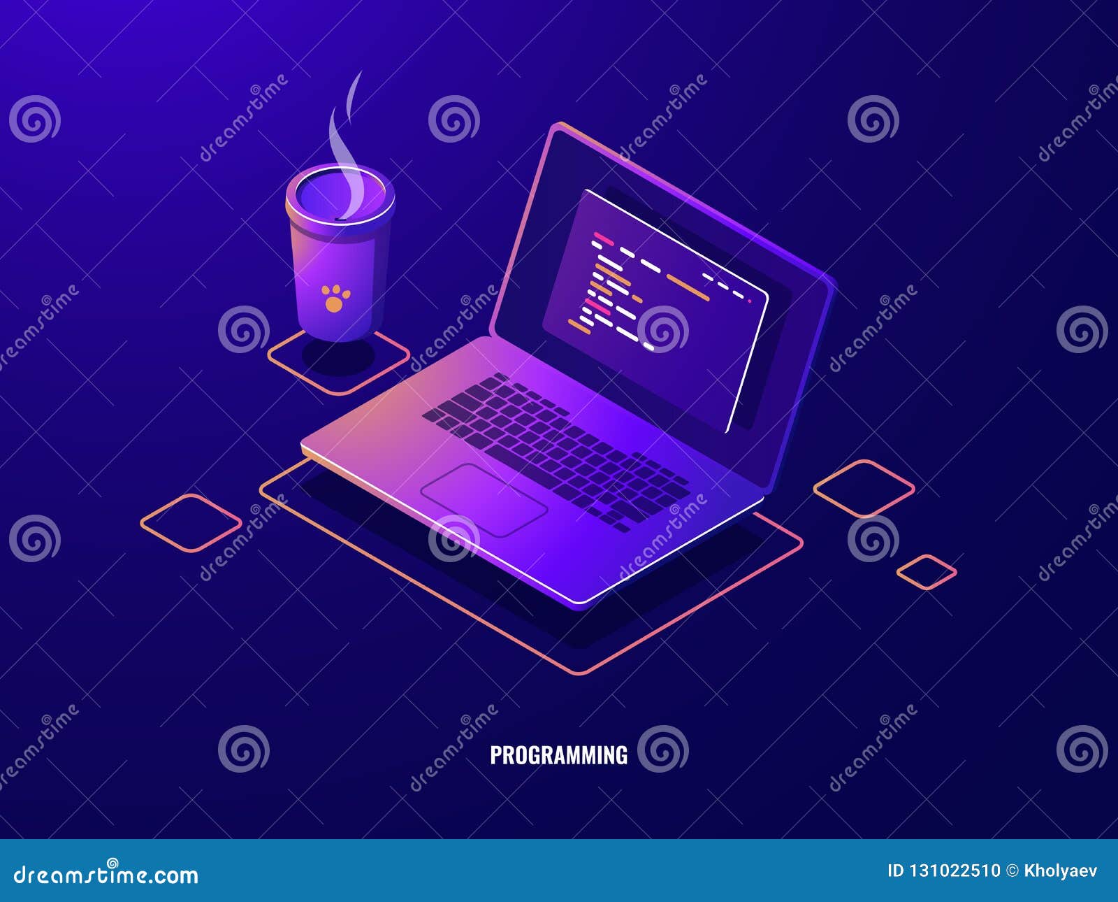 Laptop with Program Code Isometric Icon, Software Development and ... Laptop with Program Code Isometric Icon, Software Development and ...