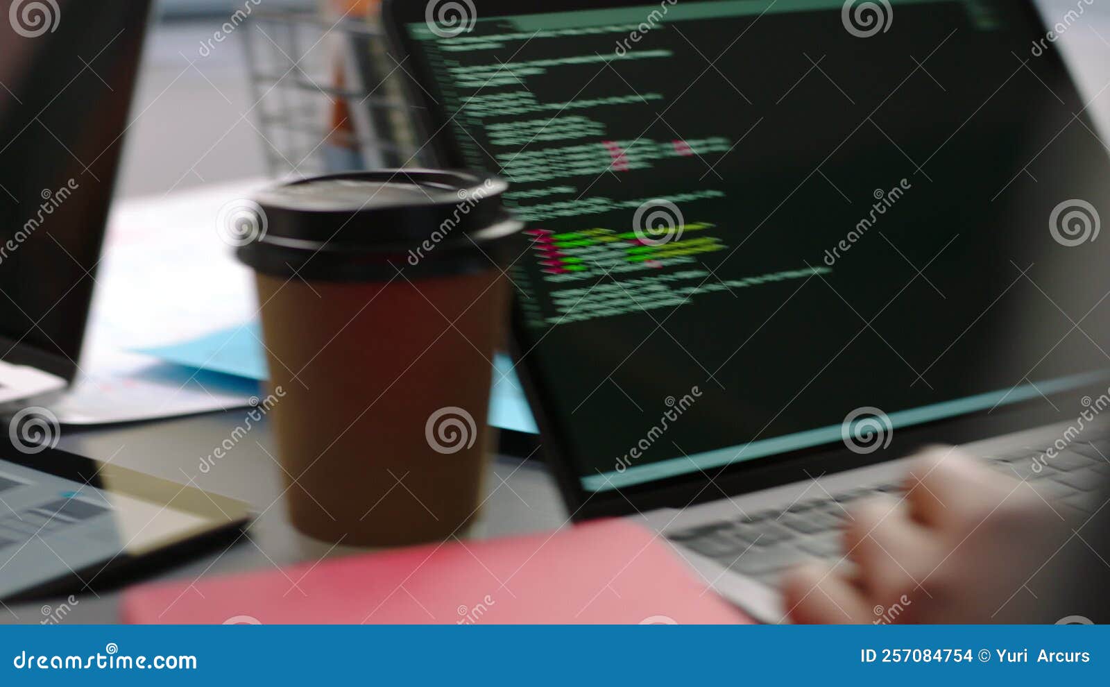 Laptop, Programming and Hands of Digital Programmer, Web Design ...