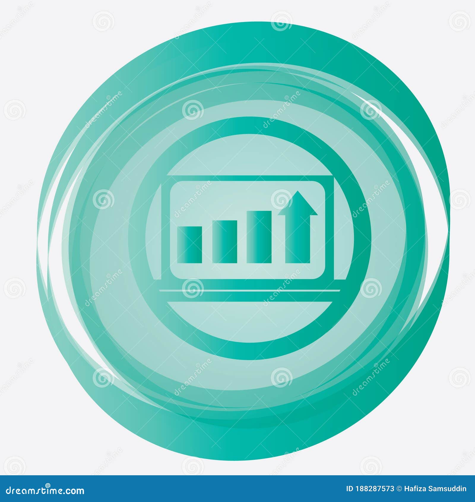 Laptop with Progress Chart. Vector Illustration Decorative Design Stock ...