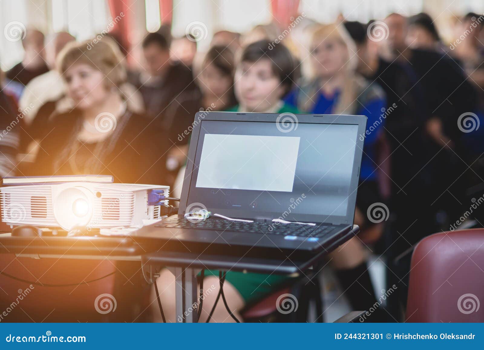 Laptop and Projector for Presentation Editorial Photo - Image of laptop ...
