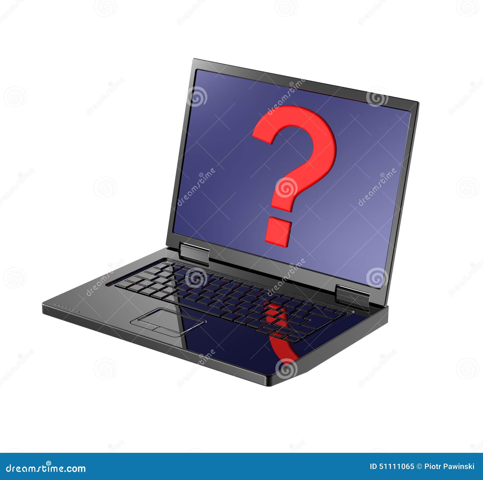Laptop with Question Mark Sign Stock Illustration - Illustration of ...