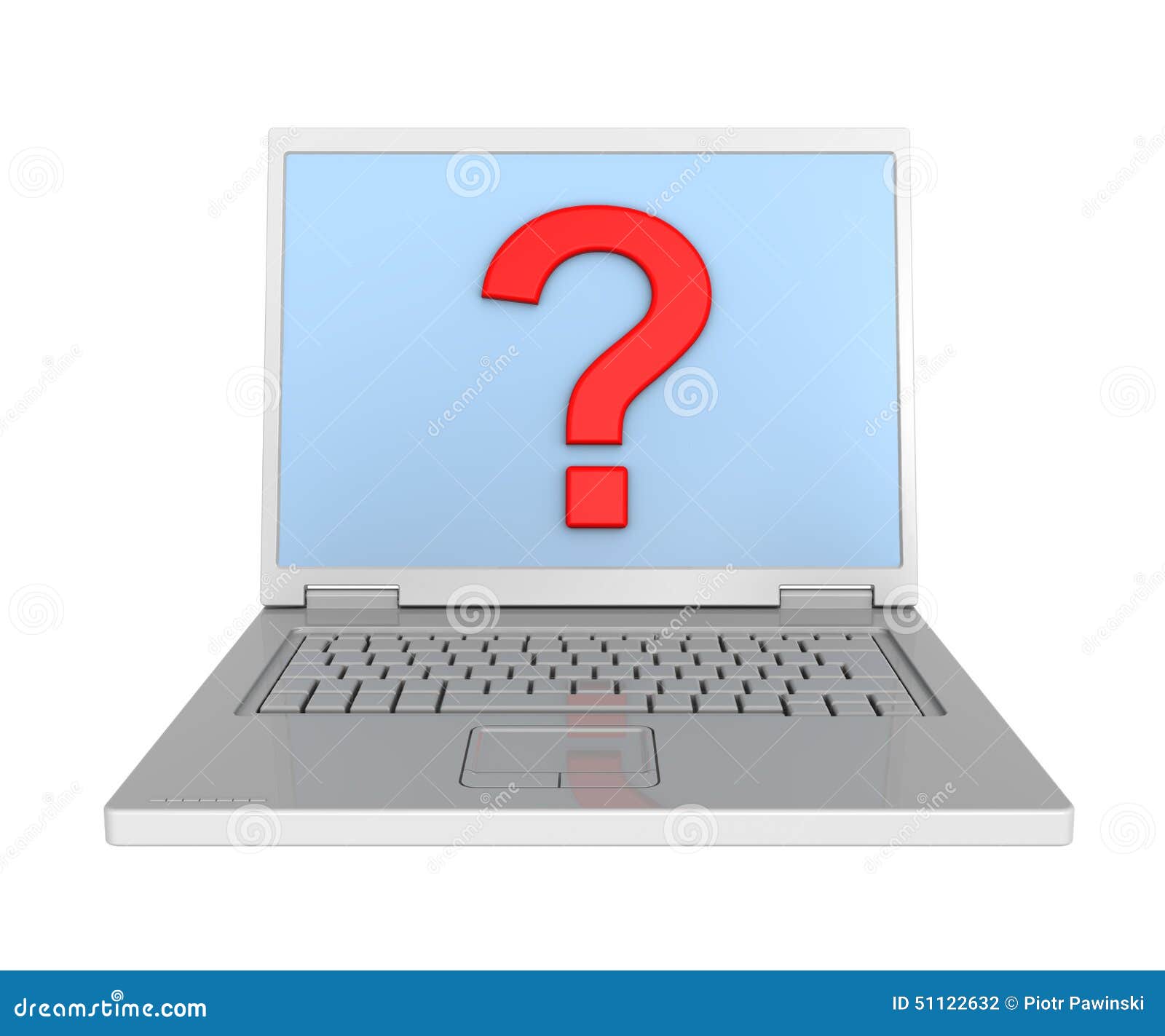 Laptop with Question Mark Sign Stock Illustration - Illustration of ...