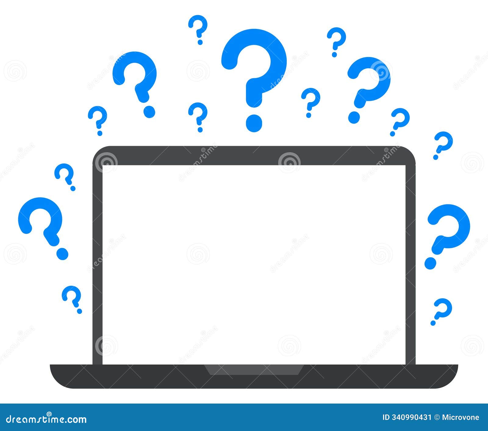 Laptop with Question Marks. Research Problem Concept Icon Stock ...