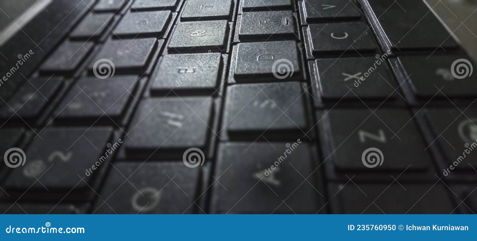 Laptop Qwerty Keyboard Arrangement Under the Light Stock Photo - Image ...