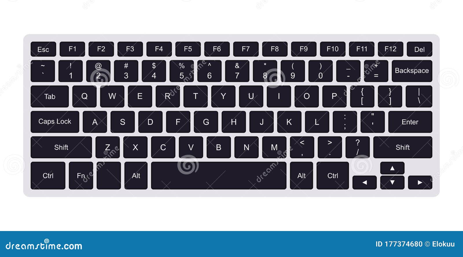 Black Qwerty Keyboard With US English Layout - Stock Vector ... Black Qwerty Keyboard With US English Layout - Stock Vector ...