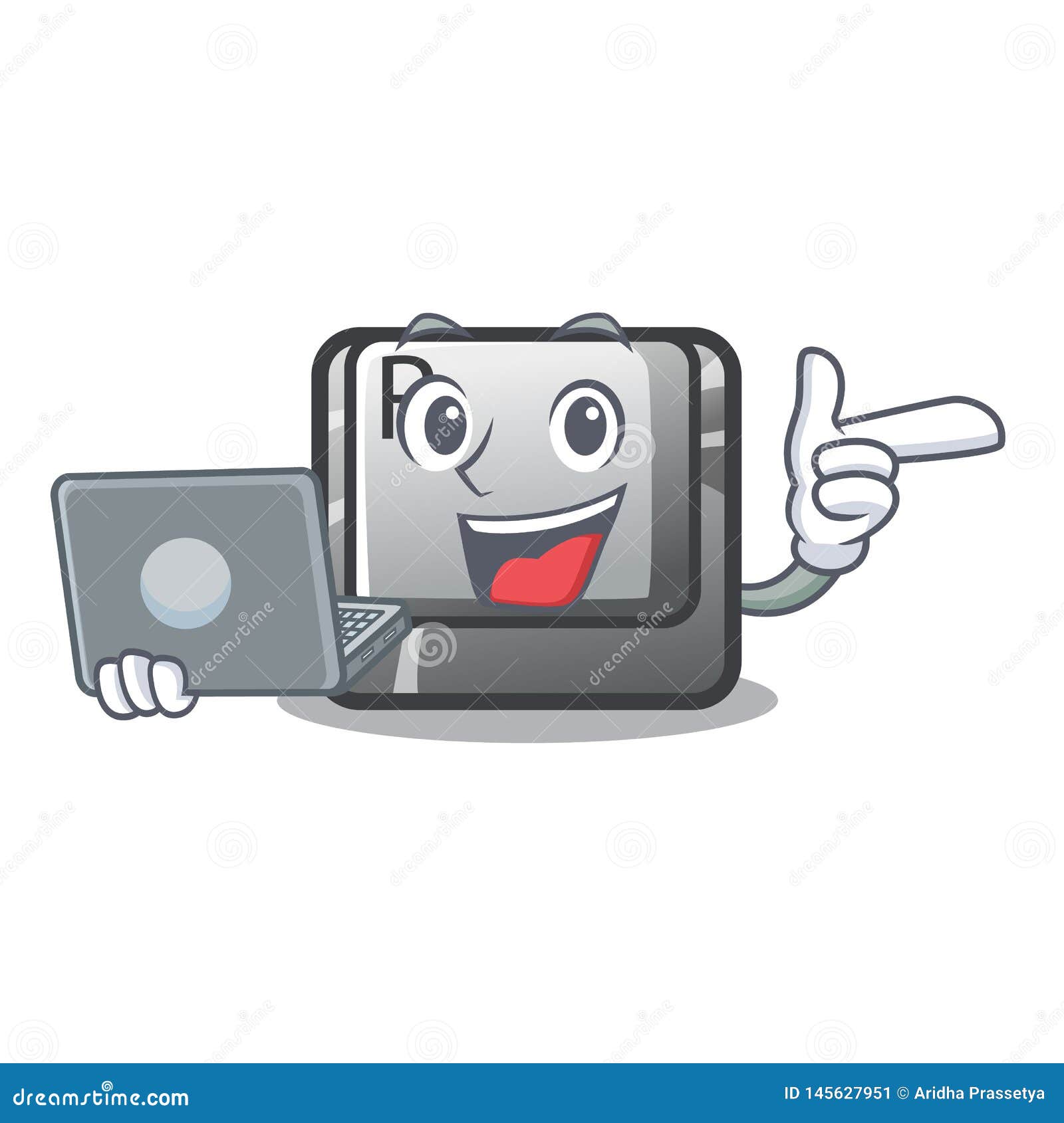 With Laptop R Button Installed on Cartoon Keyboard Stock Vector ...