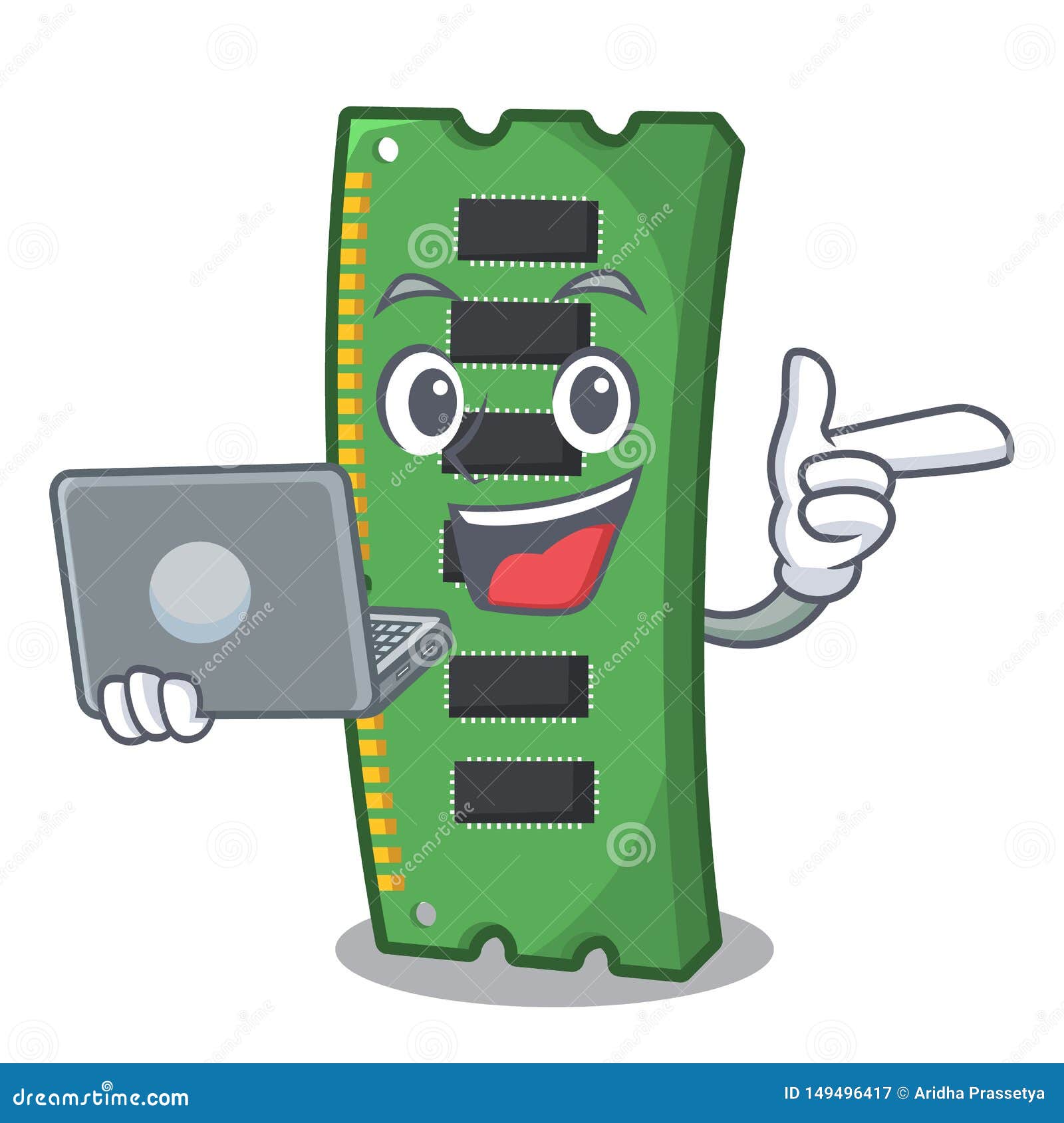 With Laptop RAM Memory Card Isolated in Cartoon Stock Vector ... With Laptop RAM Memory Card Isolated in Cartoon Stock Vector ...