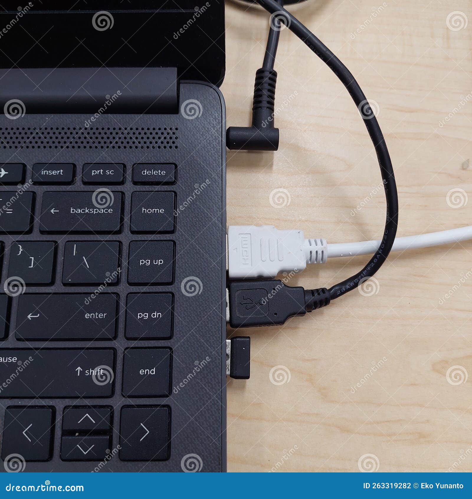 Laptop that is Ready To Use with the Cable Already Plugged in Stock ...