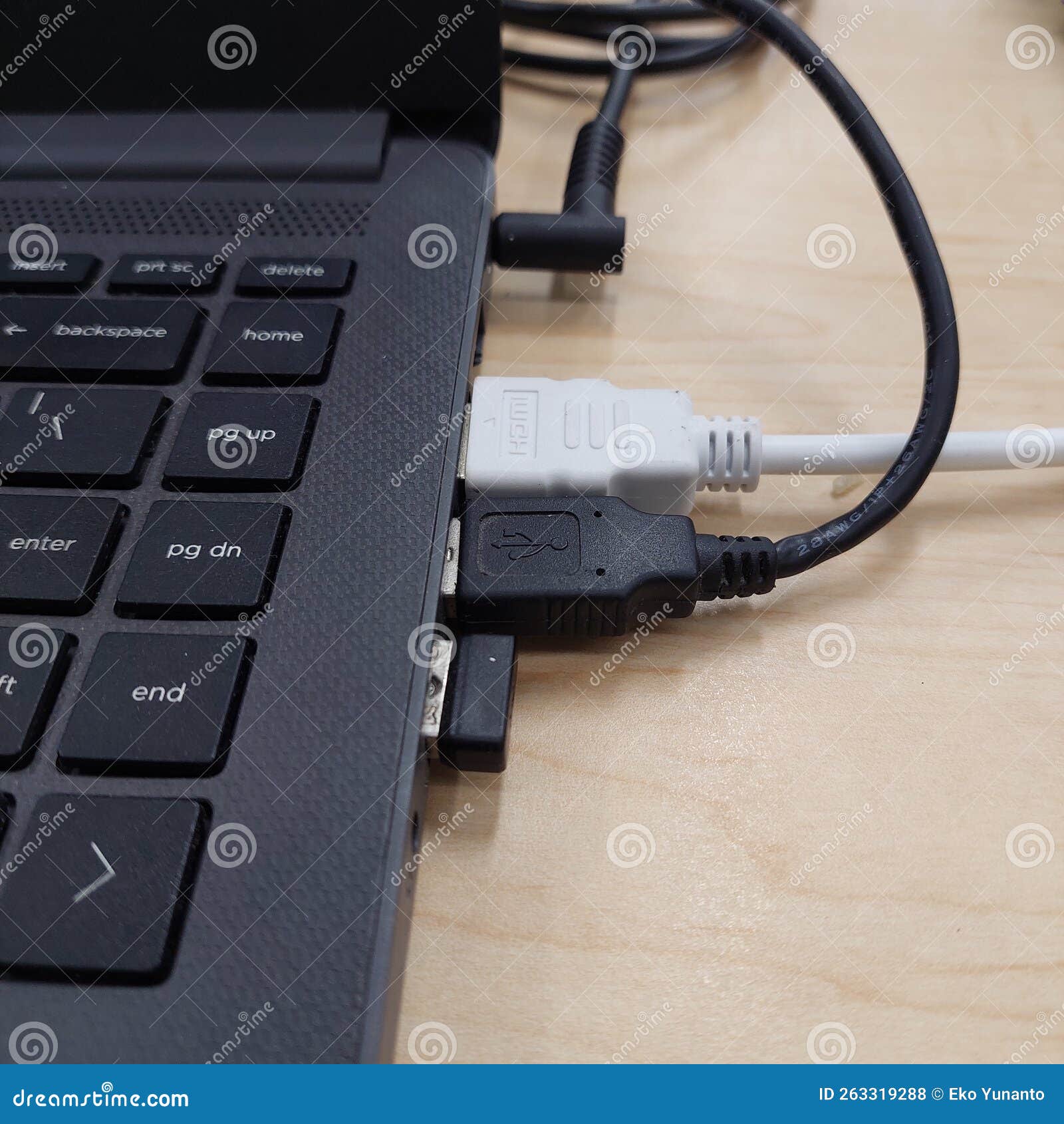 Laptop that is Ready To Use with the Cable Already Plugged in Stock ...