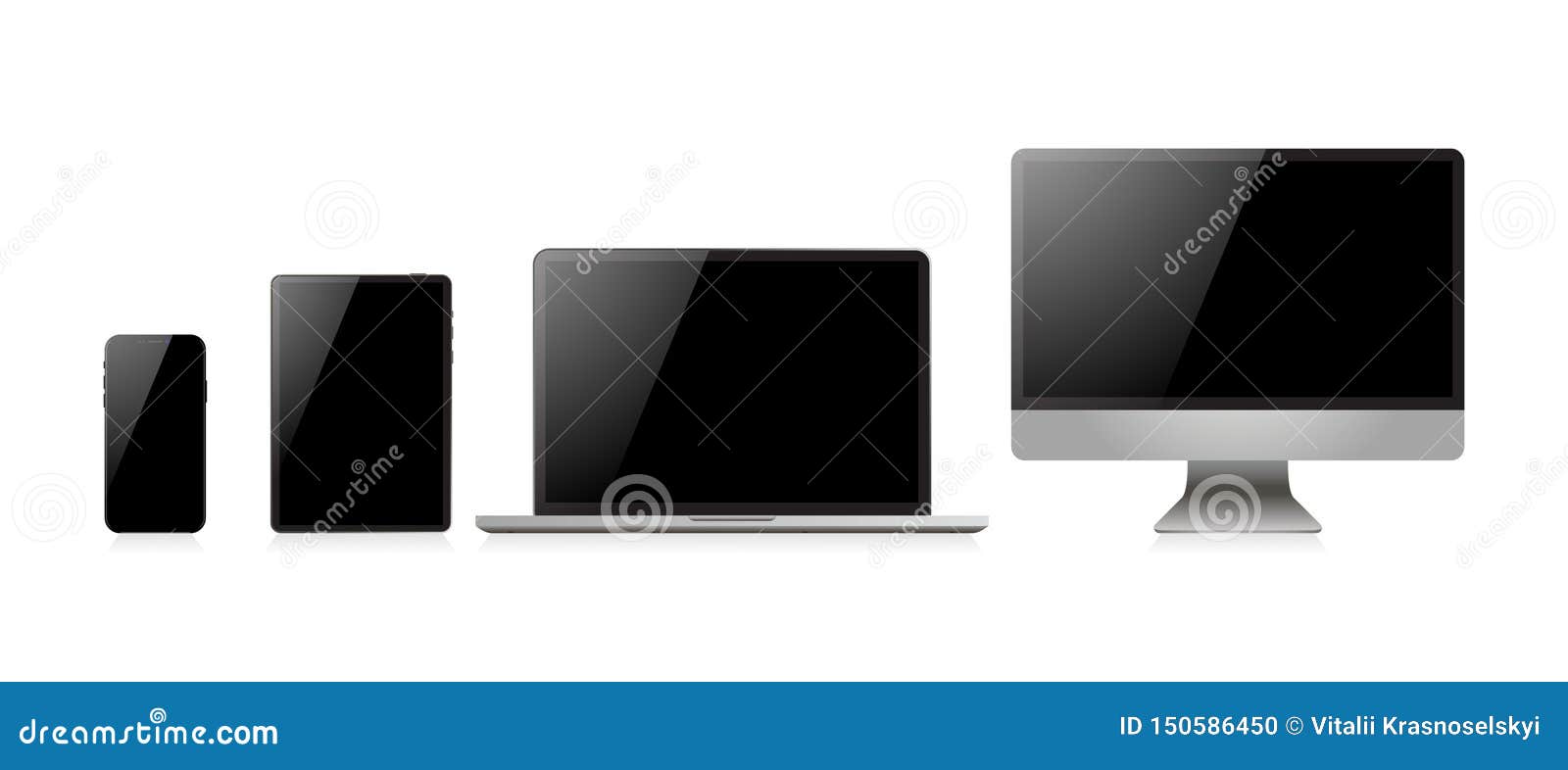 Laptop Realistic. Device in Mockup Style. Set Realistic Vector Devices ...
