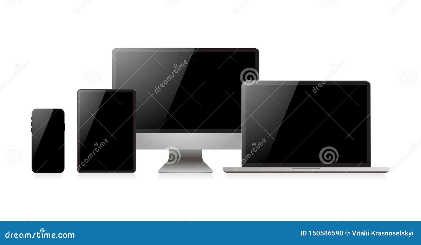Laptop Realistic. Device in Mockup Style. Set Realistic Vector Devices ...
